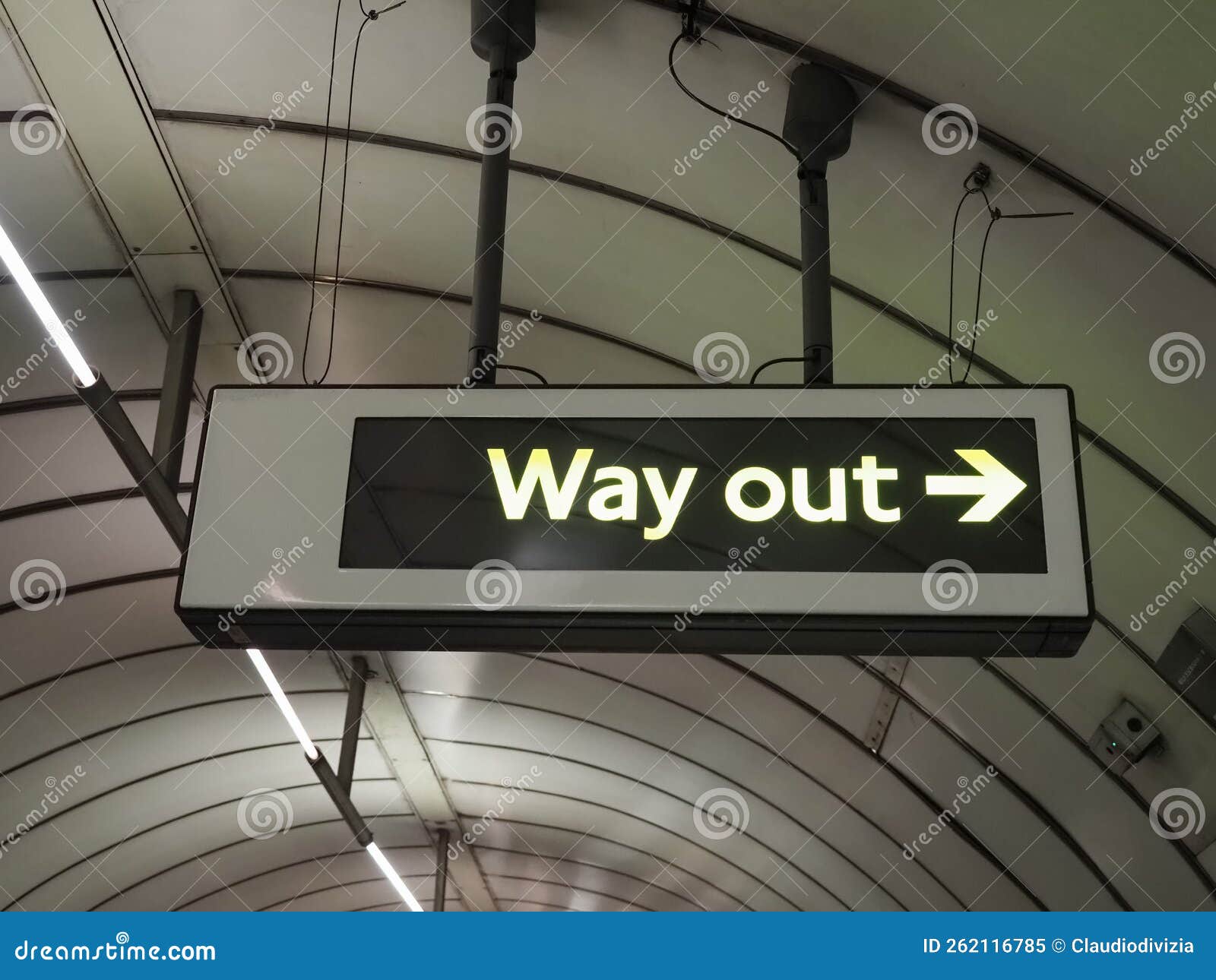 Subway Station Way Out Sign Stock Image - Image of tube, underground ...