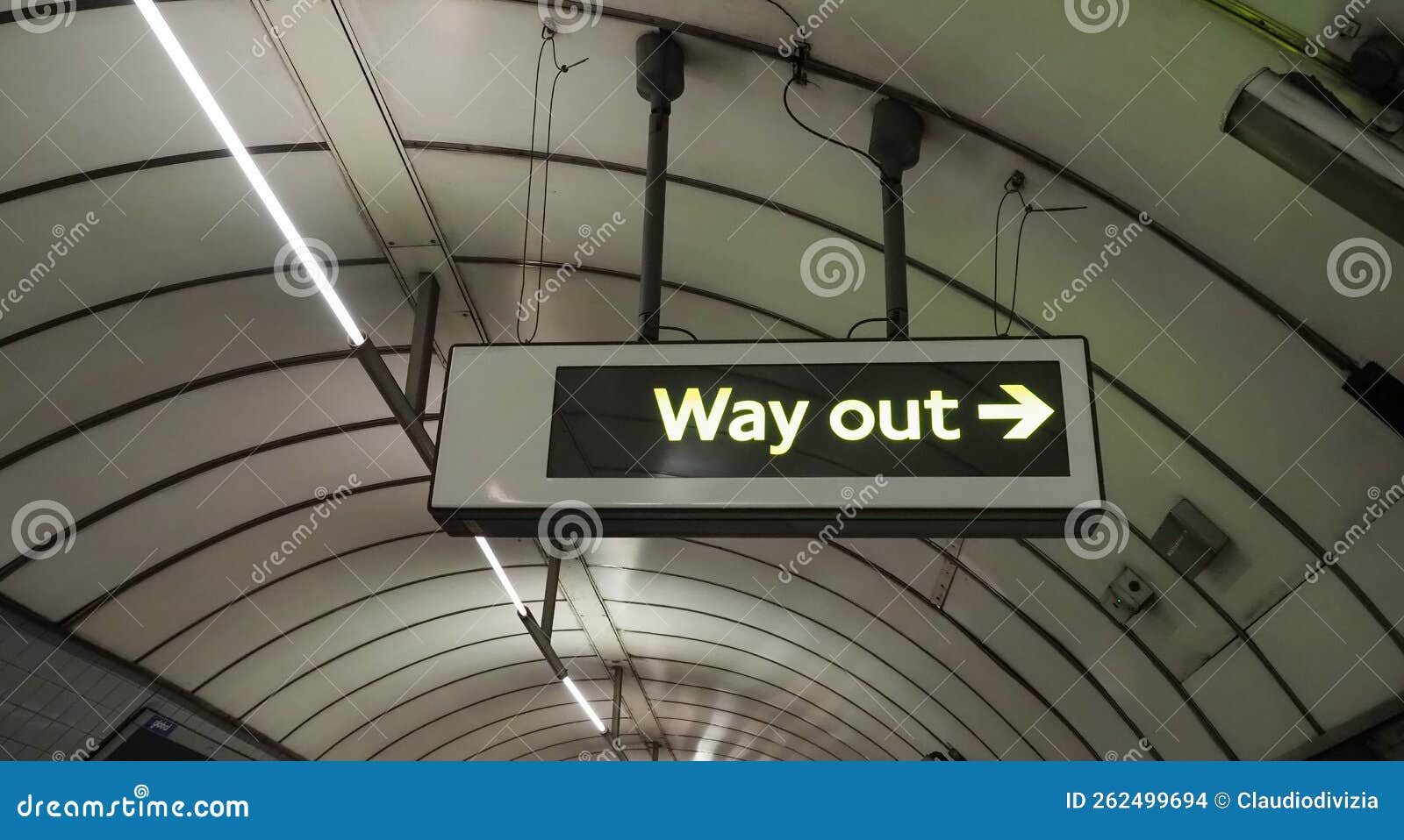 Subway Station Way Out Sign Stock Photo - Image of public, underground ...