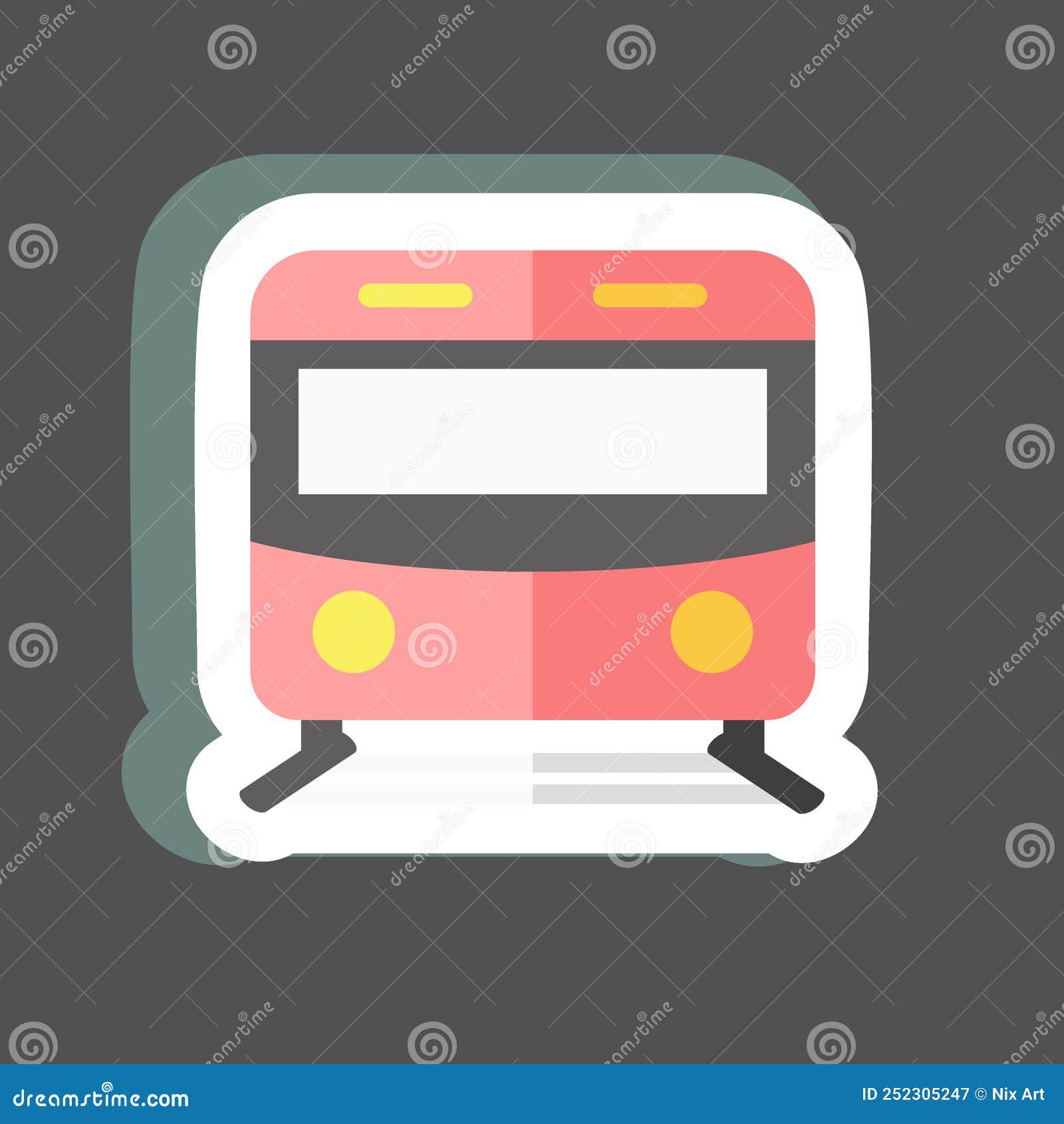 Subway Sticker in Trendy Isolated on Black Background Stock ...