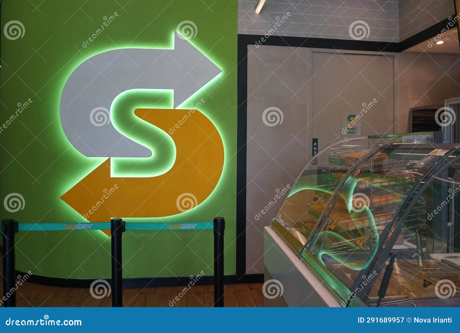 SUBWAY SYMBOL from INSIDE RESTAURANT Editorial Photography - Image of ...