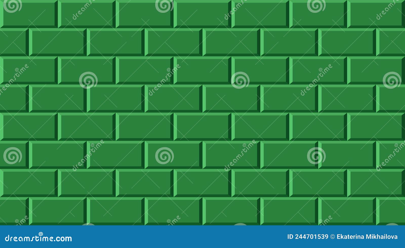 Subway Tile Seamless Pattern. Realistic Green Masonry for Metro ...