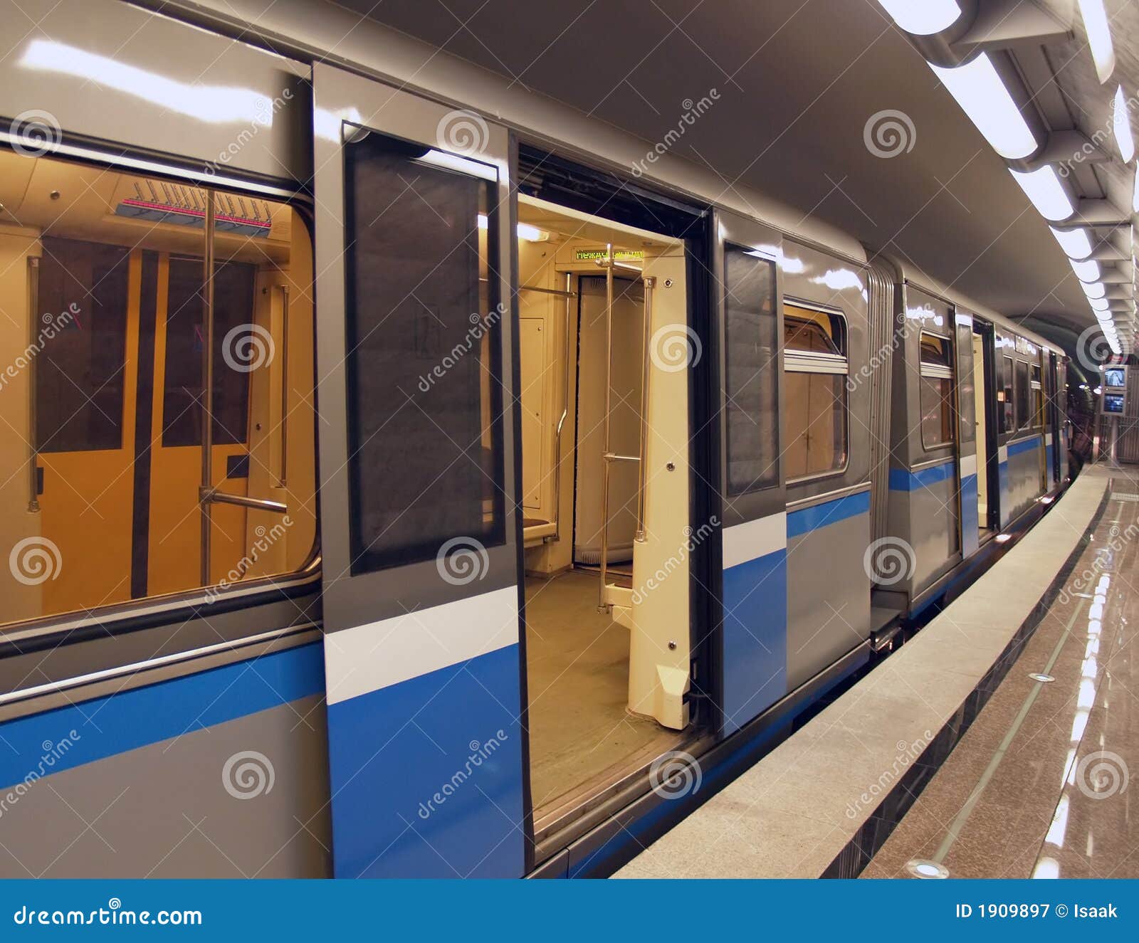 A subway train stock image. Image of metal, municipal - 1909897