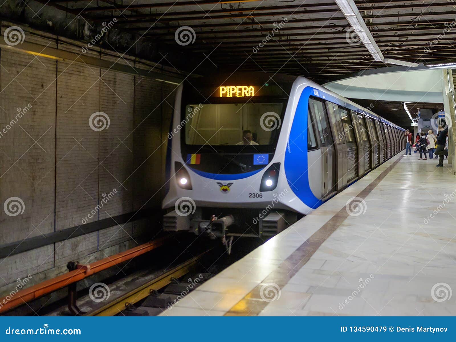 Subway Train Arriving at the Station 2 Editorial Stock Image - Image of ...