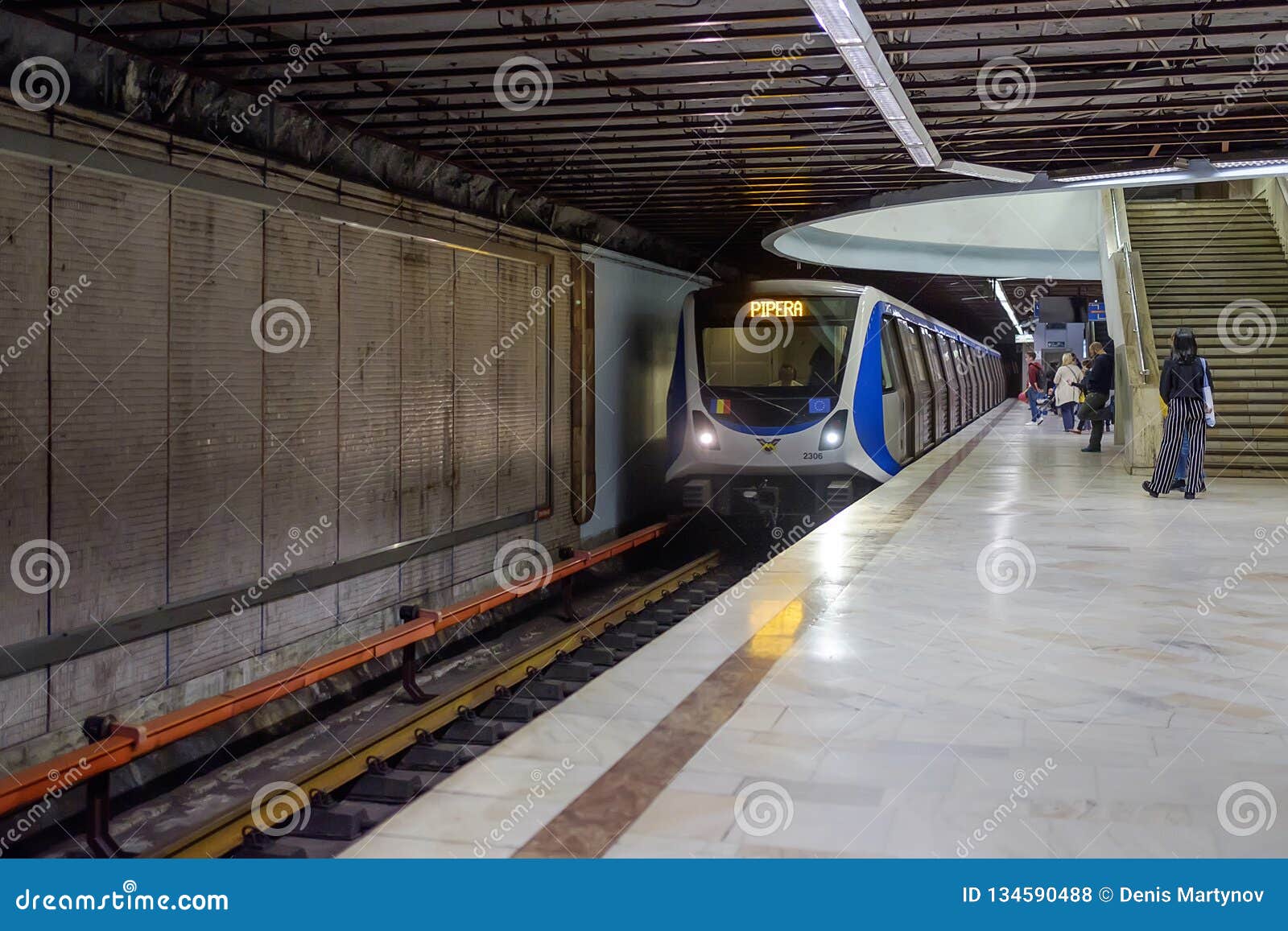 Subway Train Arriving at the Station 1 Editorial Stock Photo - Image of ...