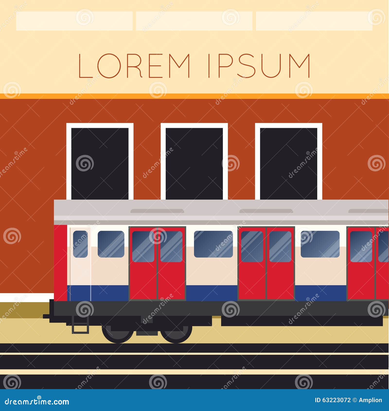 Subway train banner stock vector. Illustration of modern - 63223072
