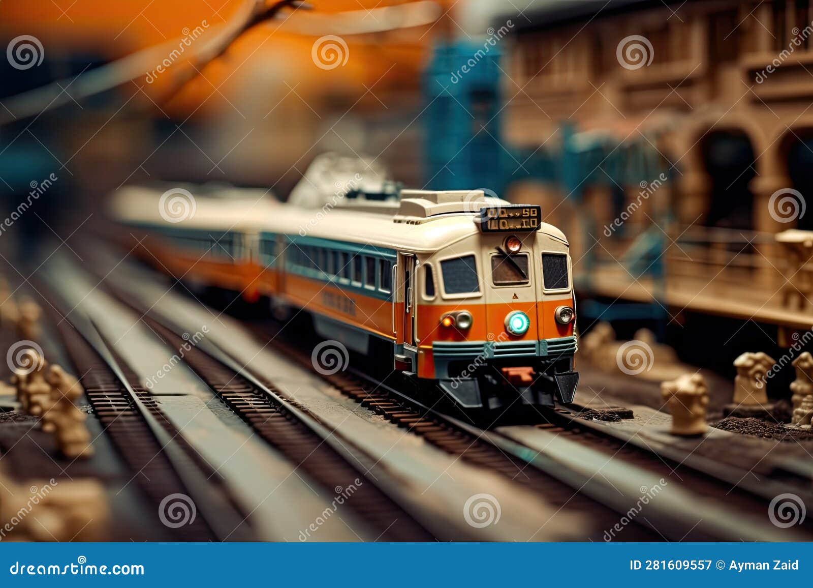Subway Train in the City - Tilt Shift Stock Image - Image of carrier ...
