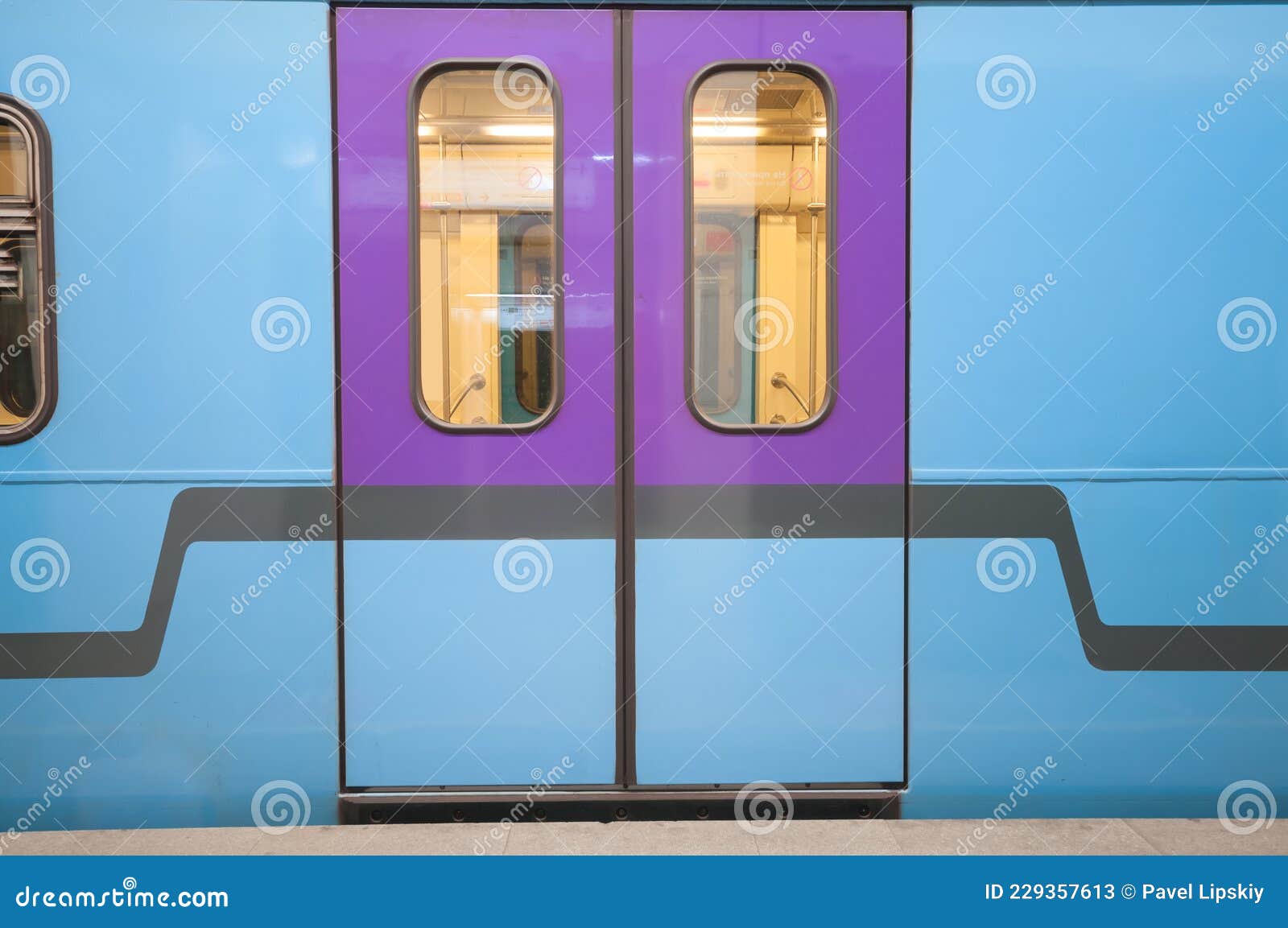 Subway Train with Closed Doors on Platform Editorial Stock Photo ...