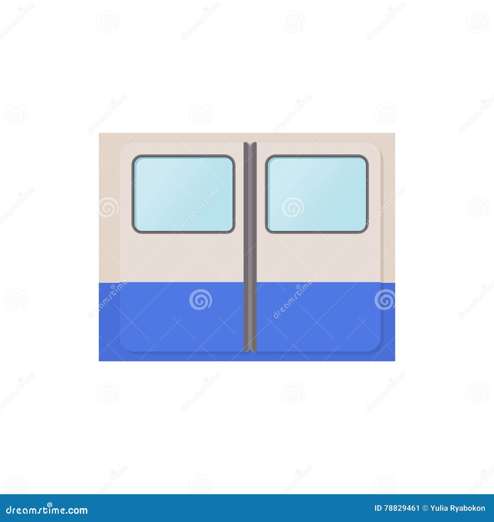 Subway Train Doors Icon, Cartoon Style Stock Vector - Illustration of ...