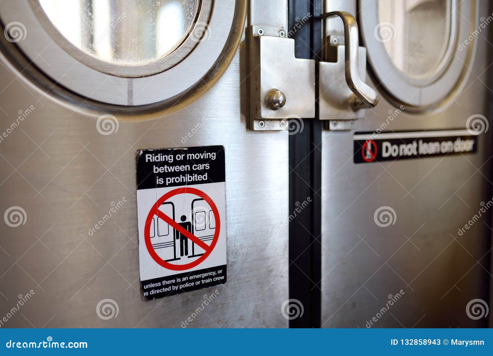 Subway Train Doors and Windows in New York Stock Image - Image of ...