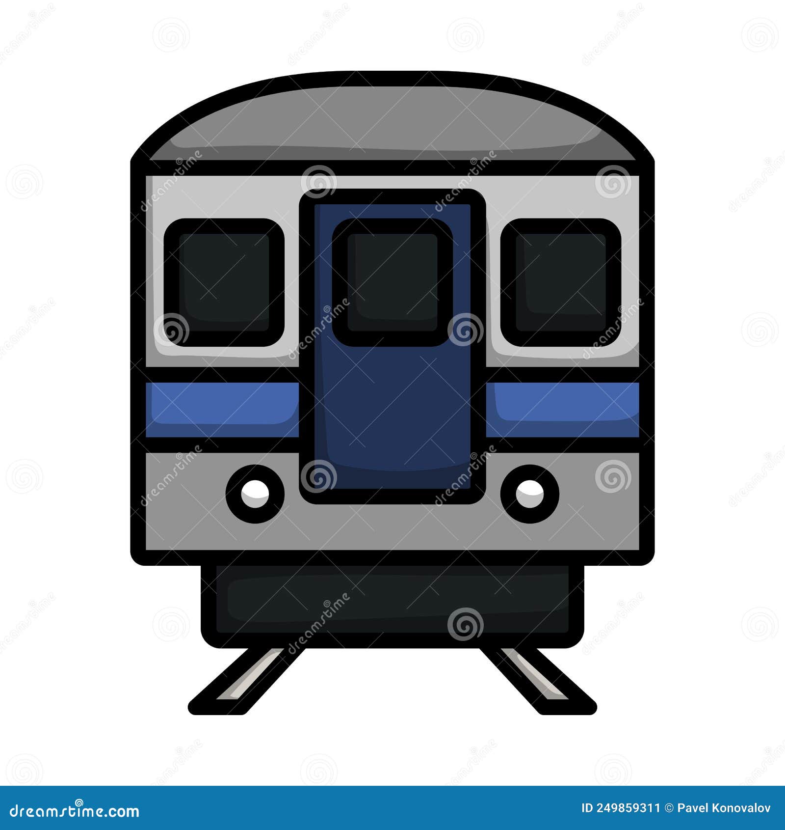 Subway Train Icon stock vector. Illustration of sign - 249859311