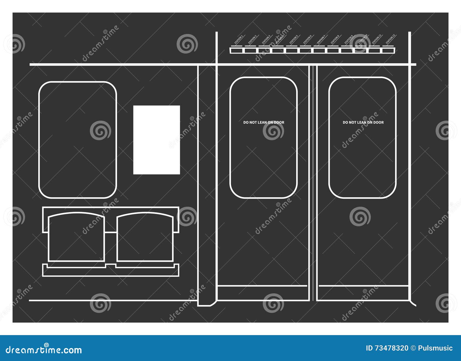 Subway Train Interior stock vector. Illustration of exit - 73478320