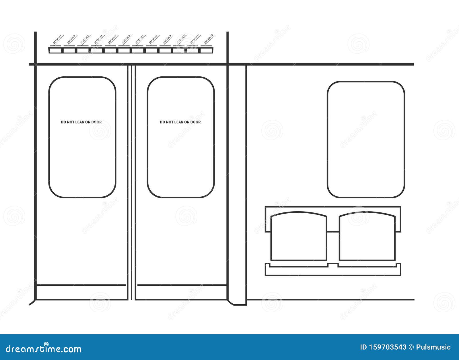 Subway Train Interior stock vector. Illustration of public - 159703543