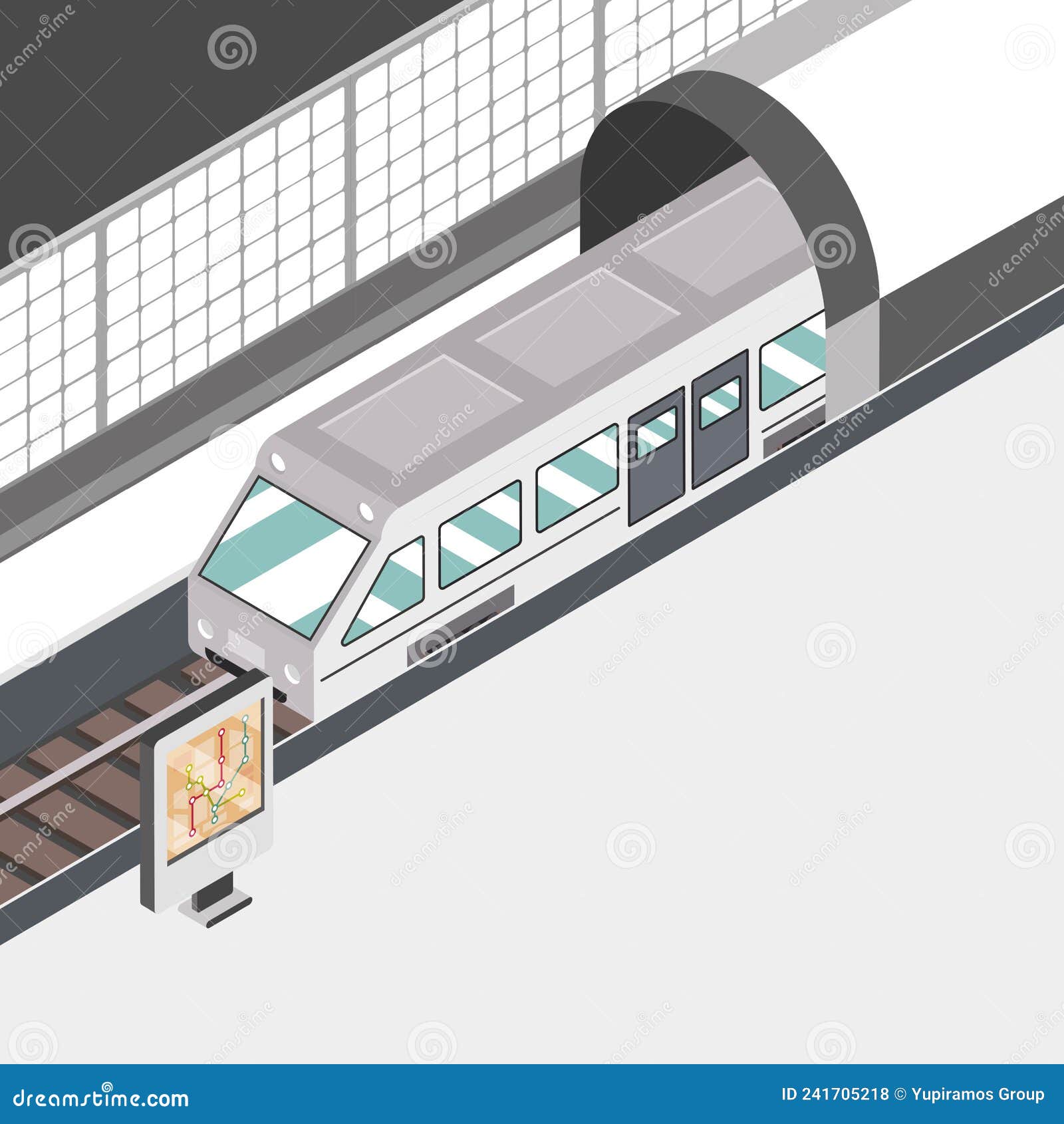 Subway train and map stock vector. Illustration of isometric - 241705218