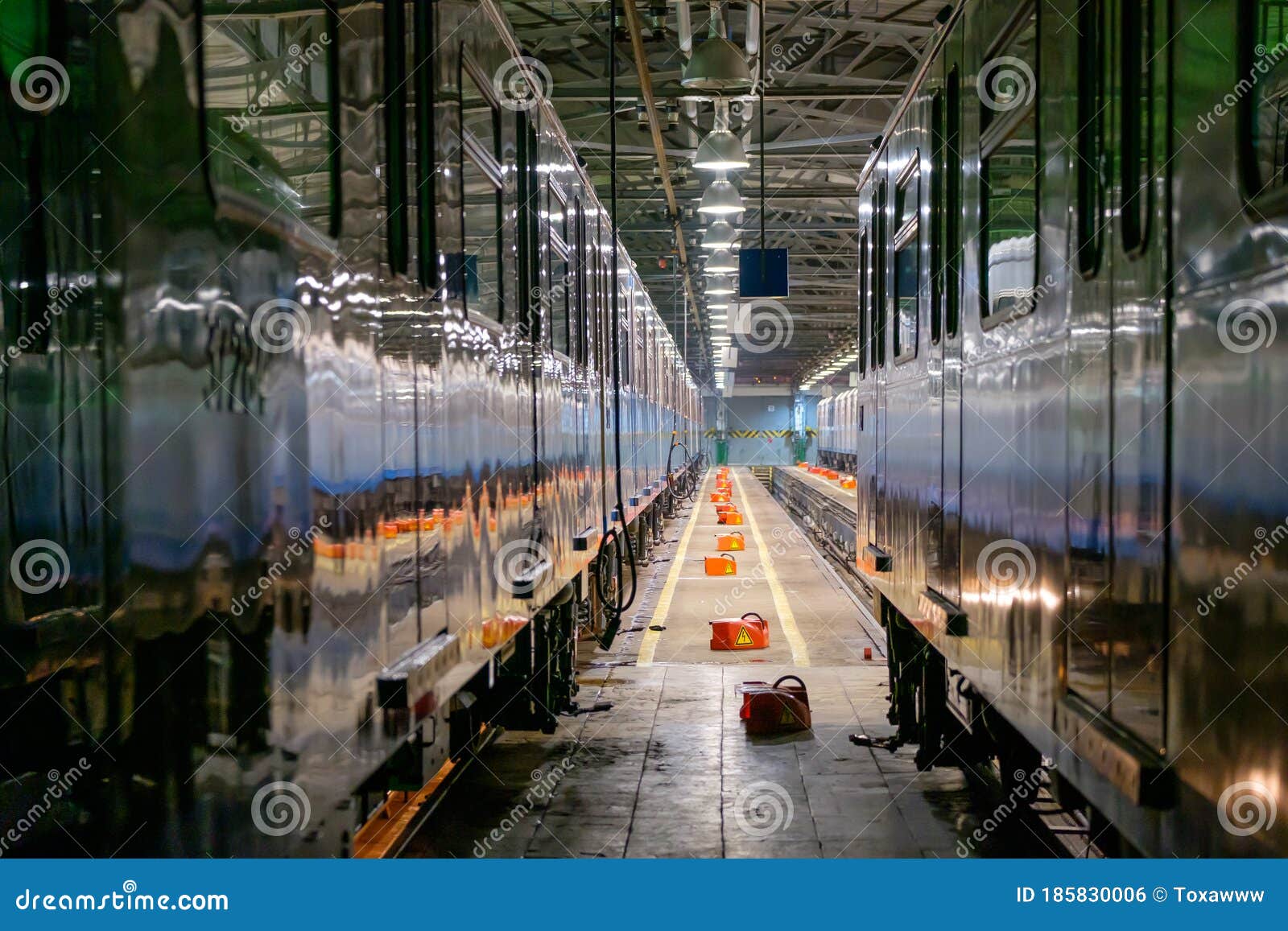 Subway train metro depot stock photo. Image of warehouse - 185830006