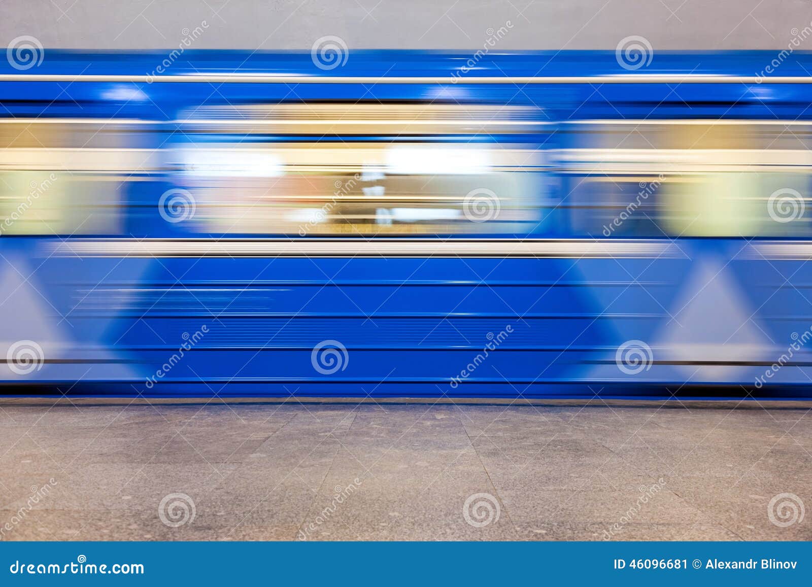Subway Train in Motion at the Station Stock Image - Image of ...