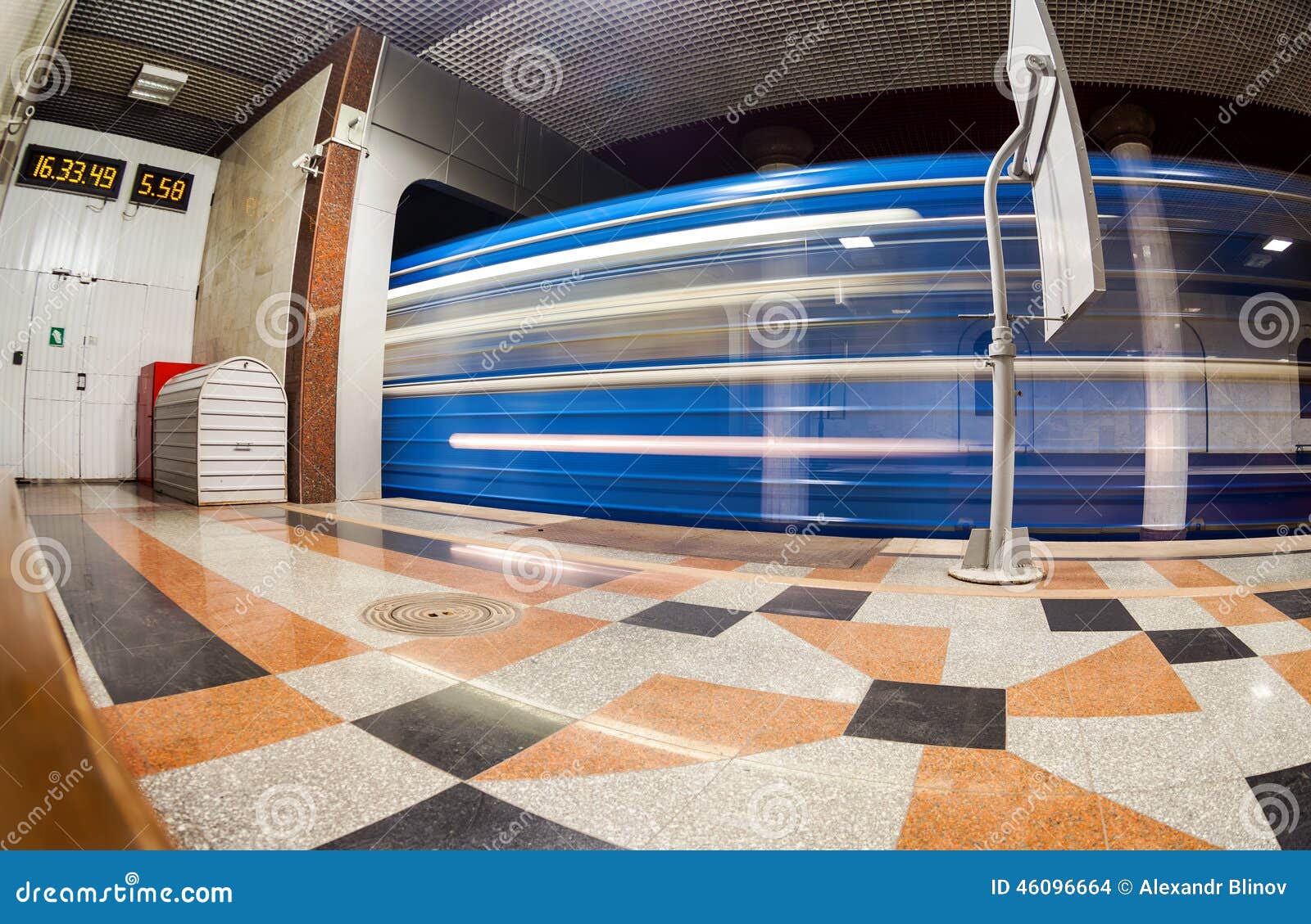 Subway Train in Motion at the Station Stock Photo - Image of angle ...