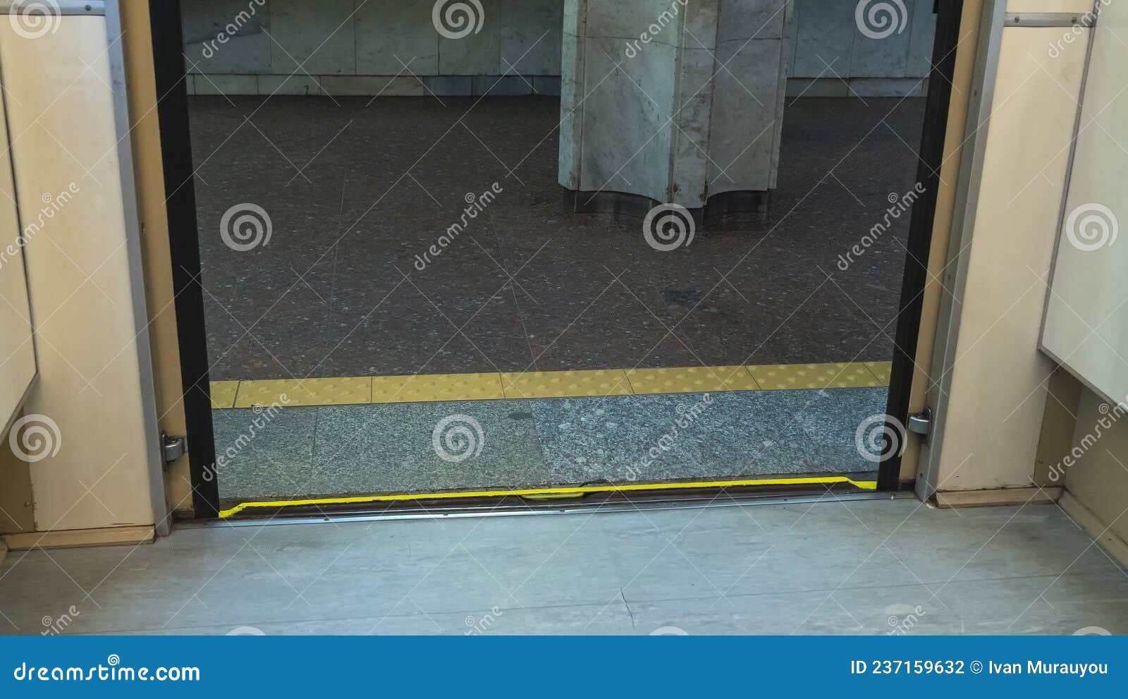 Subway Train with Opened Doors on Platform. Metal Doors on the Train ...