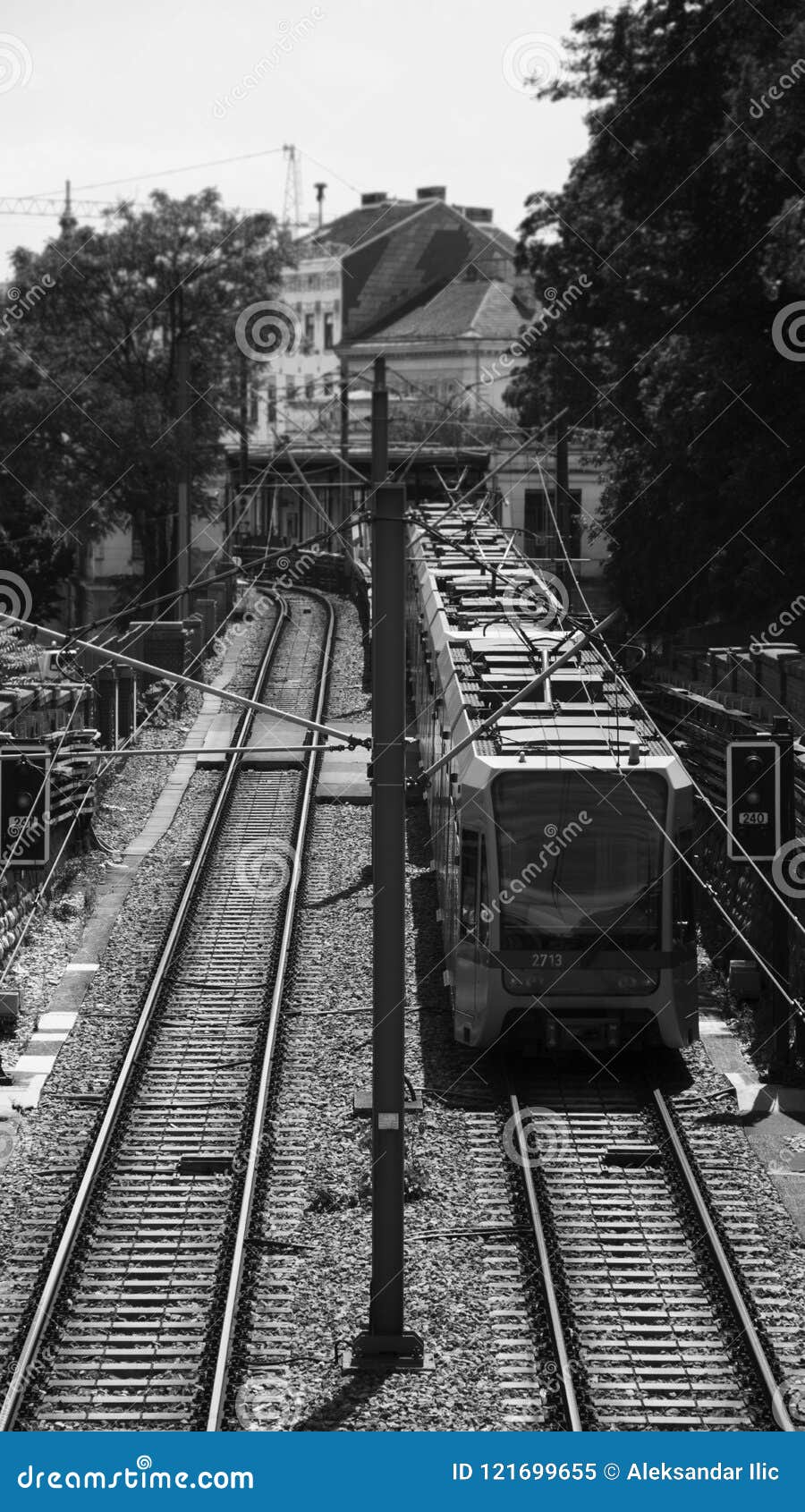 Subway Train Outdoors Passing by Stock Image - Image of technology ...