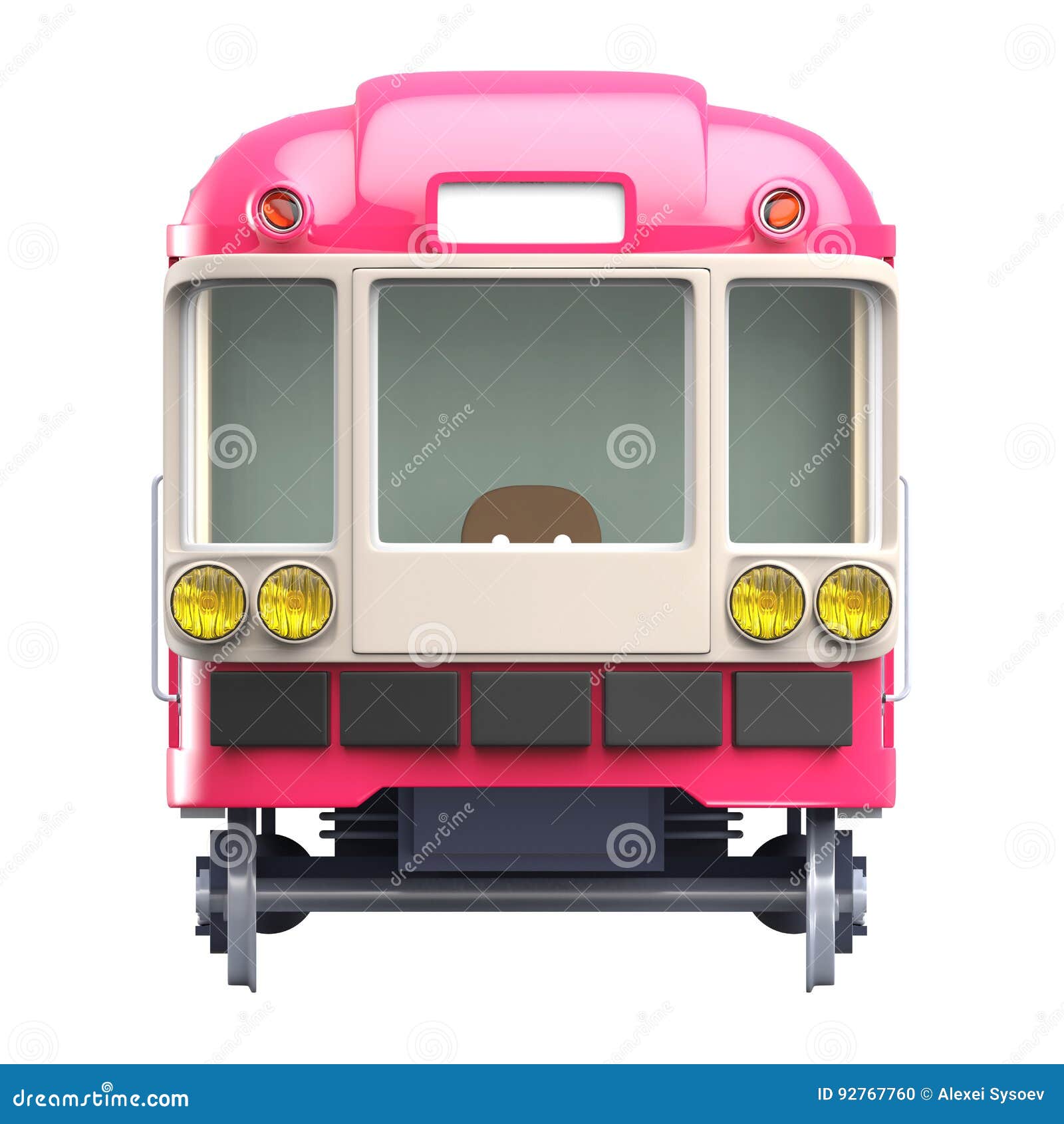 Subway train pink front stock illustration. Illustration of front ...