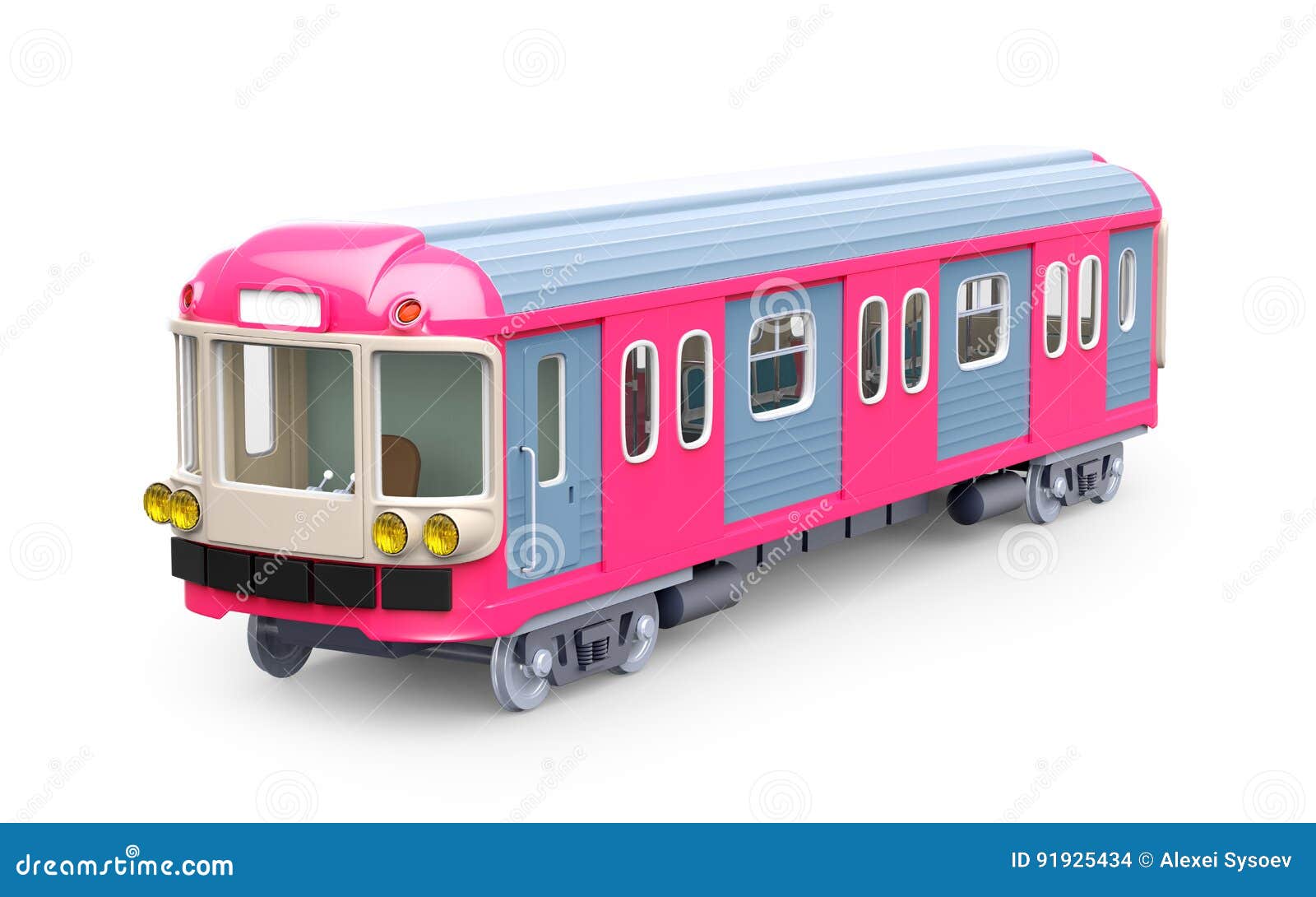 Subway train pink stock illustration. Illustration of railing - 91925434