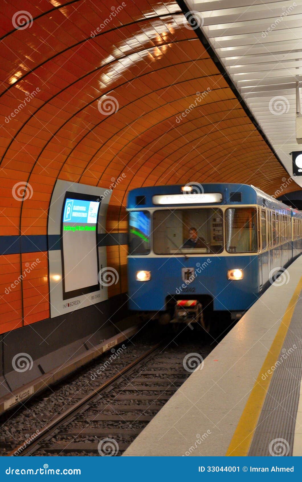Subway Train Pulls into Station: Munich, Germany Editorial Photo ...
