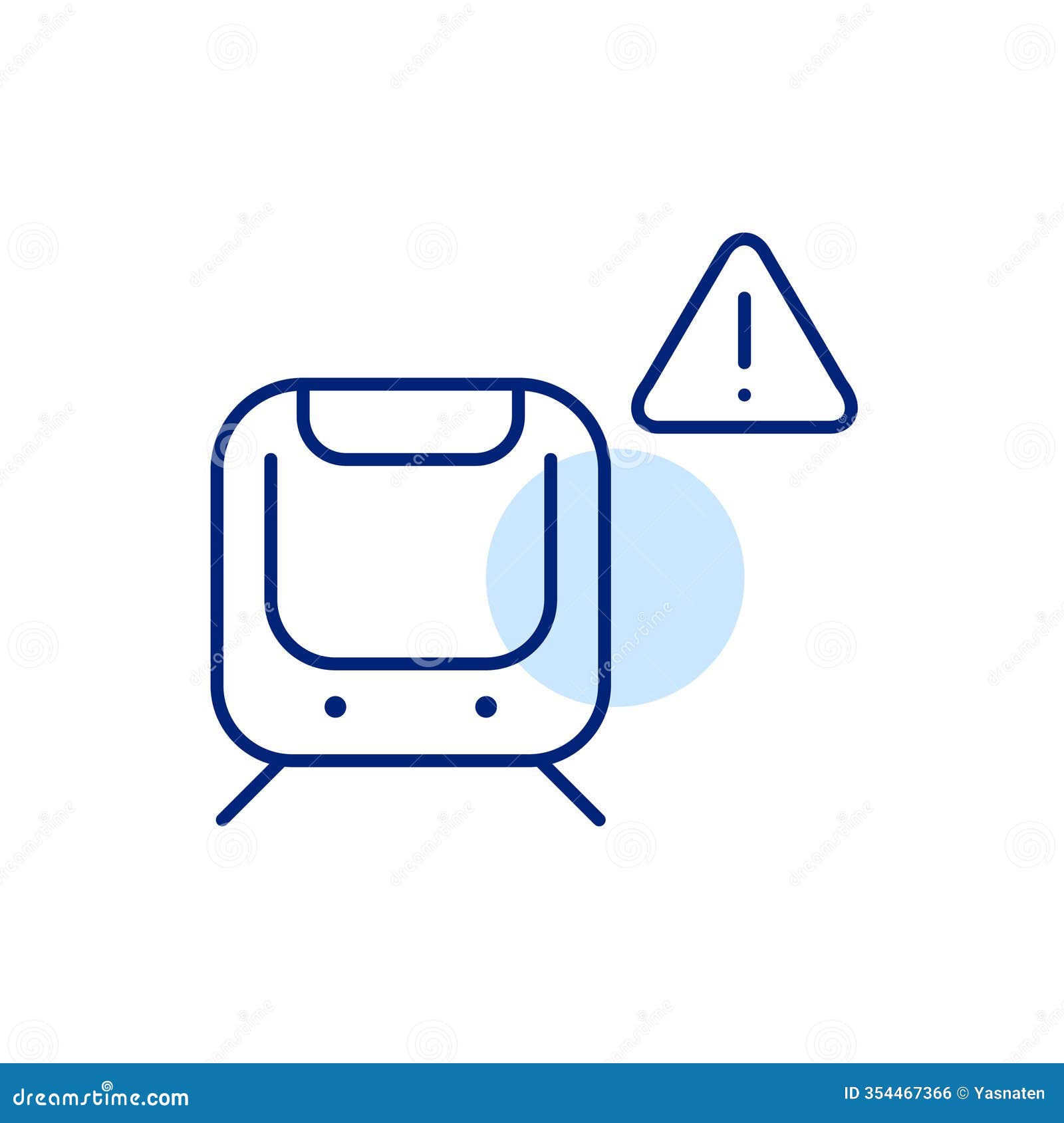 Subway Train and Hazard Alert Symbol. Exclamation Mark in Triangle ...