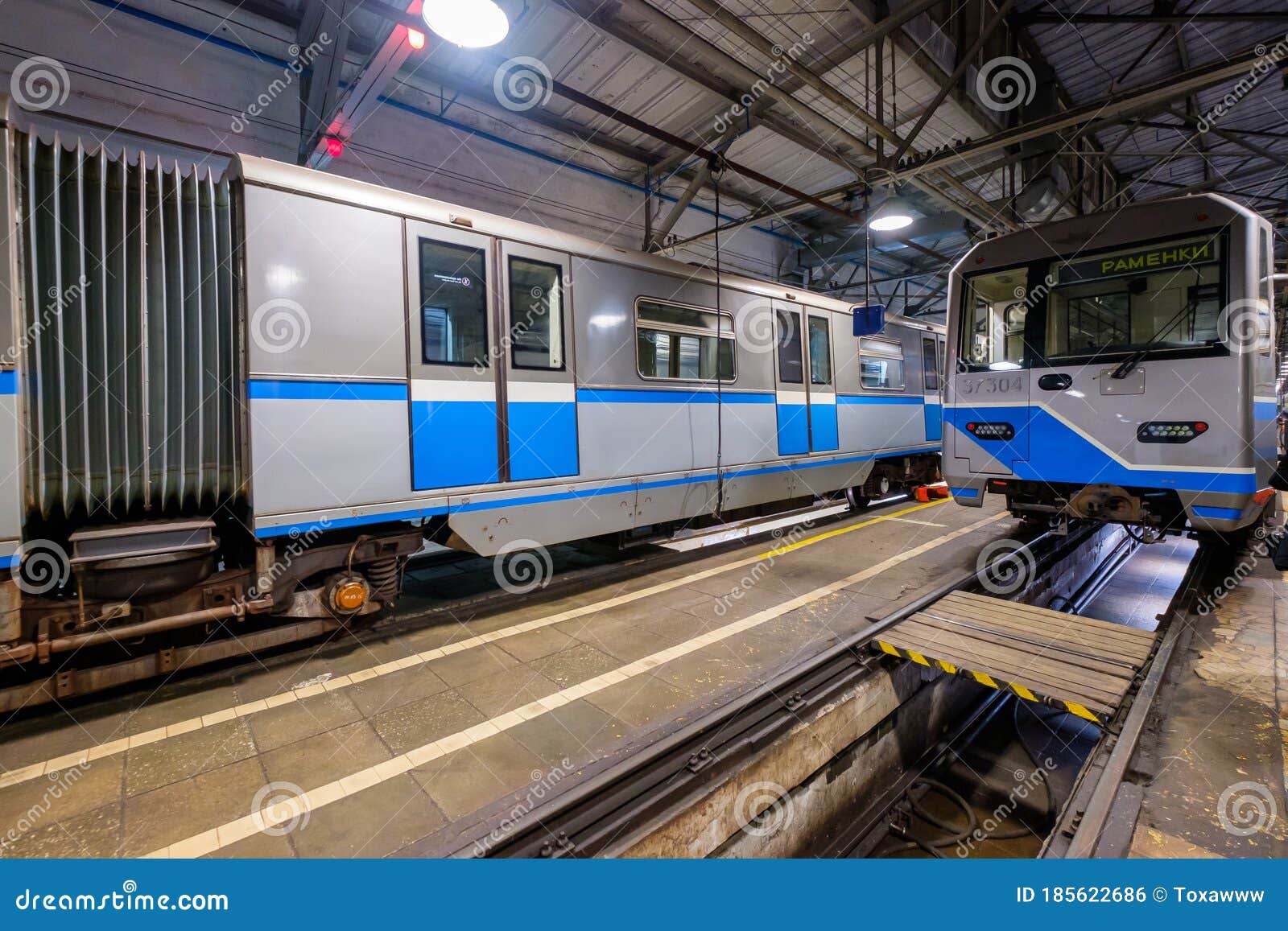 Subway train metro depot stock photo. Image of rail - 185622686