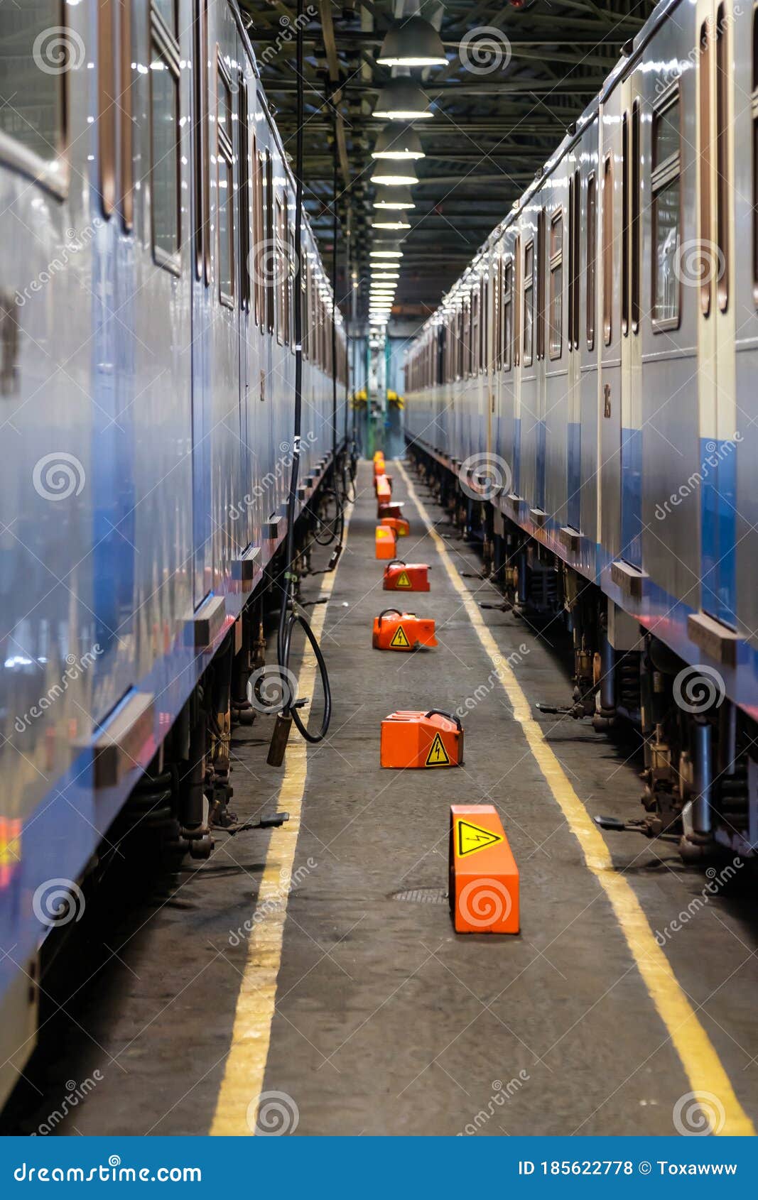 Subway train metro depot stock photo. Image of train - 185622778