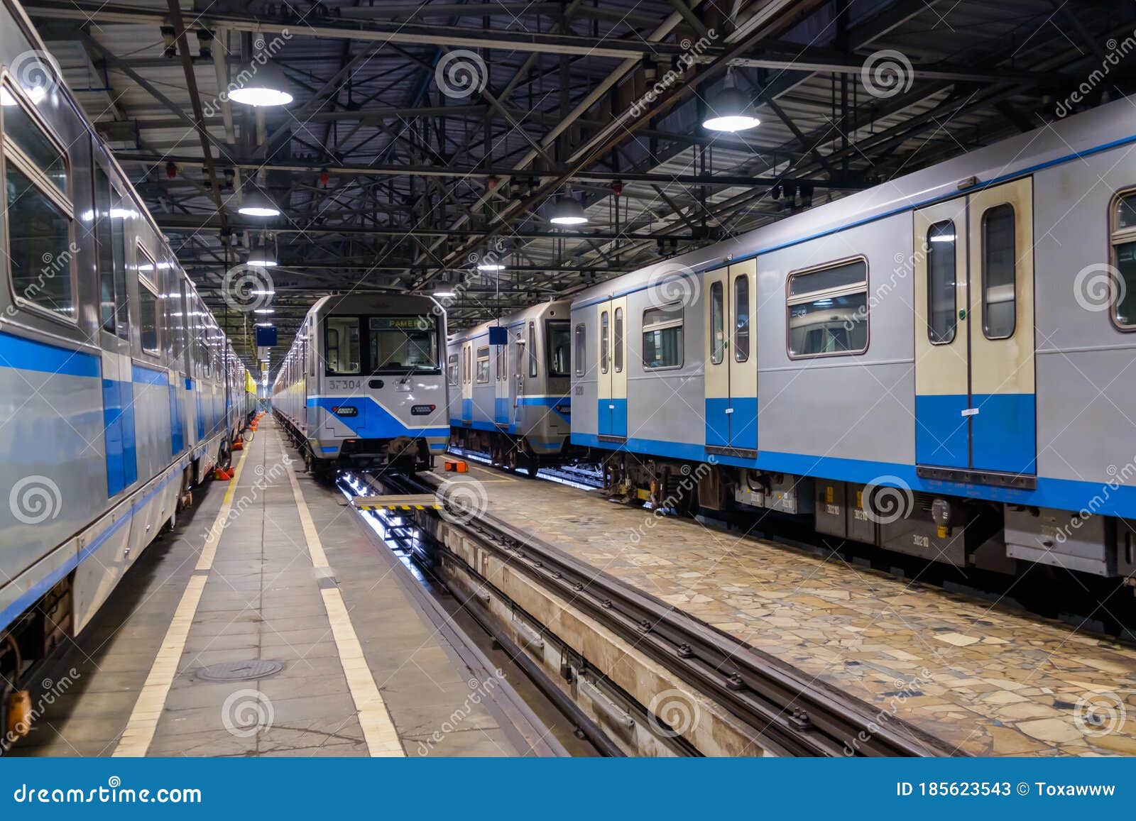 Subway train metro depot editorial stock photo. Image of railway ...