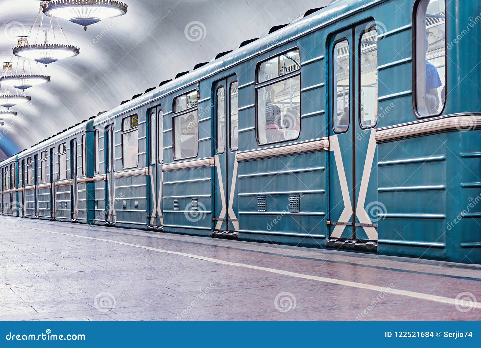 Subway Train Stand by the Platform. Stock Photo - Image of metro ...