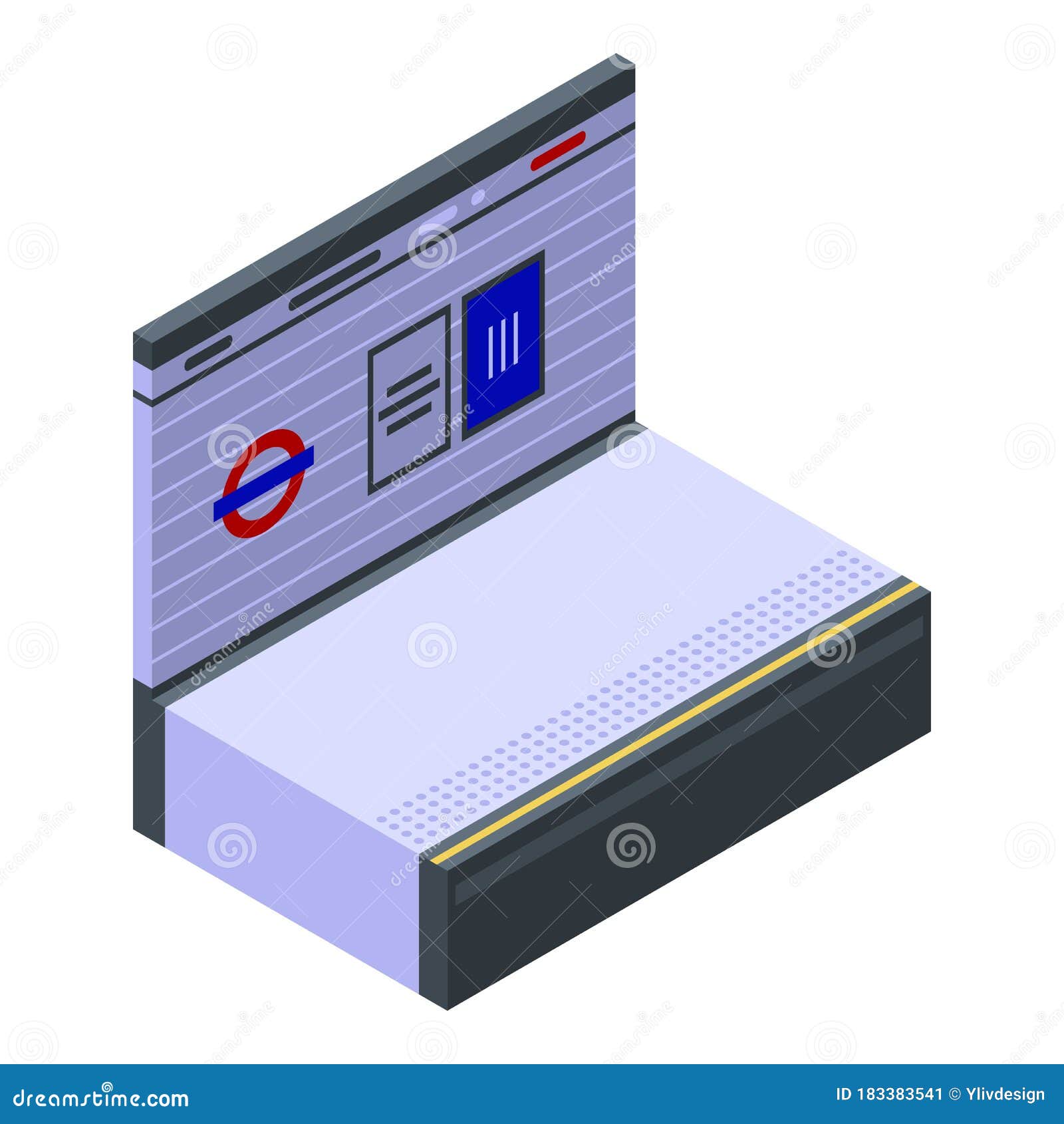 Subway Train Station Icon, Isometric Style Stock Vector - Illustration ...
