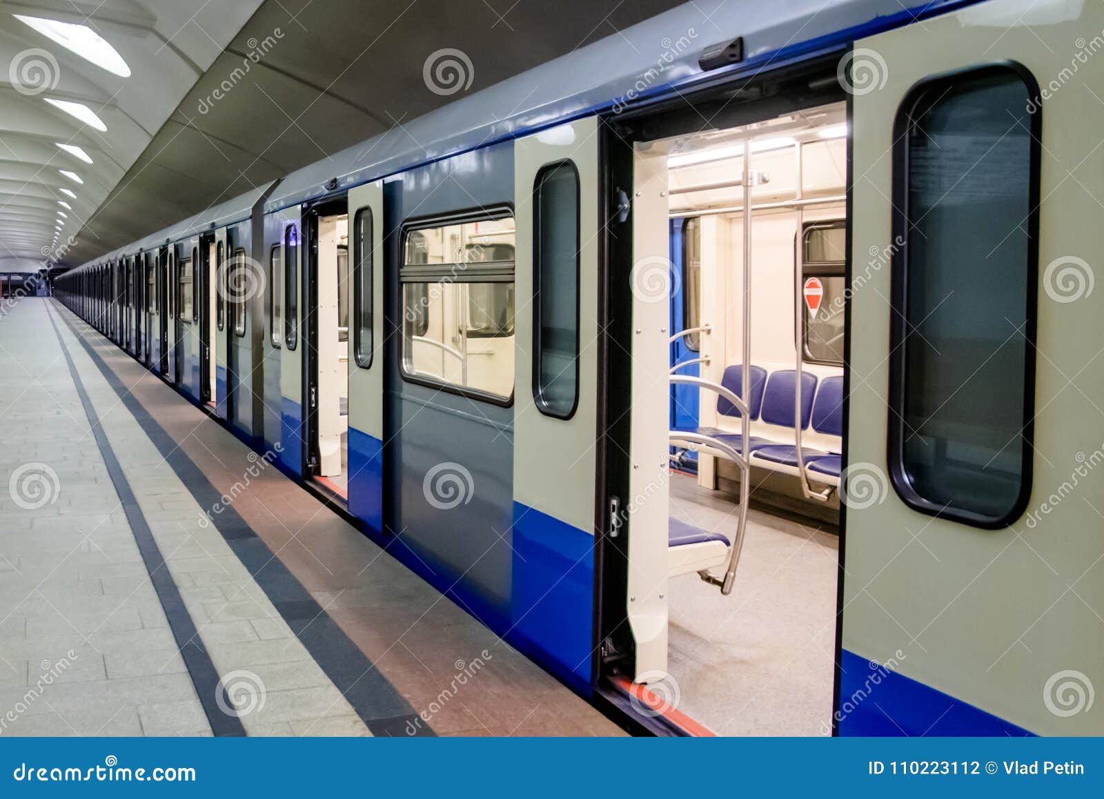 Metro train on platform stock photo. Image of rail, line - 110223112