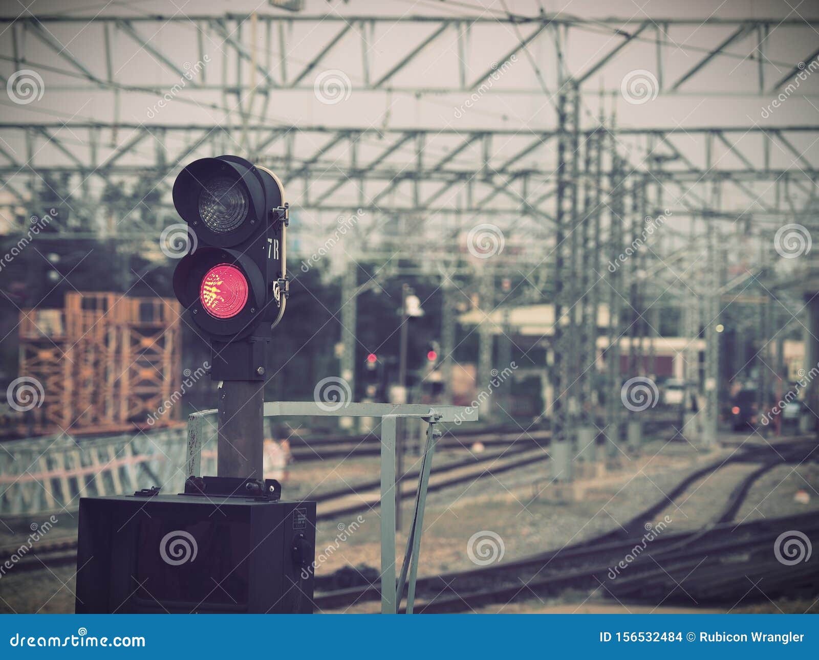 Subway Train Traffic Light, Red Traffic Light Stock Photo - Image of ...