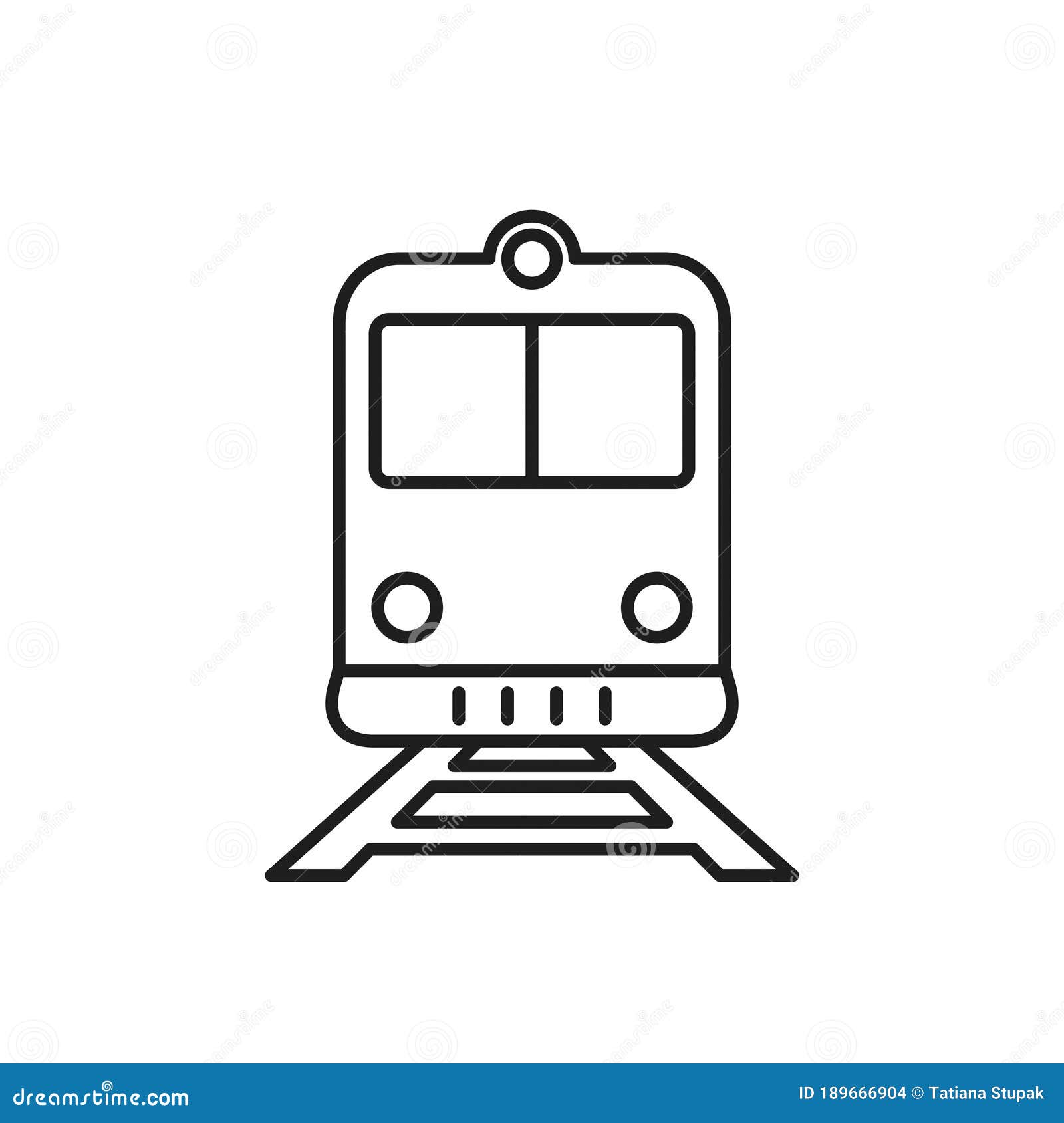 Subway, Train or Tram Outline Icon. Vector Isolated Transportation ...