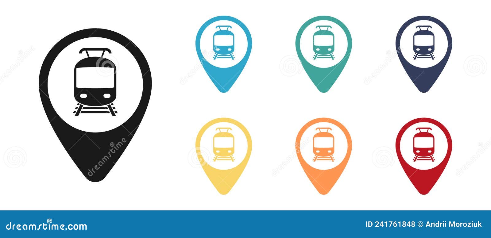 Subway, Tube, Train Concept Vector Icon Set,. Label on the Map Stock ...