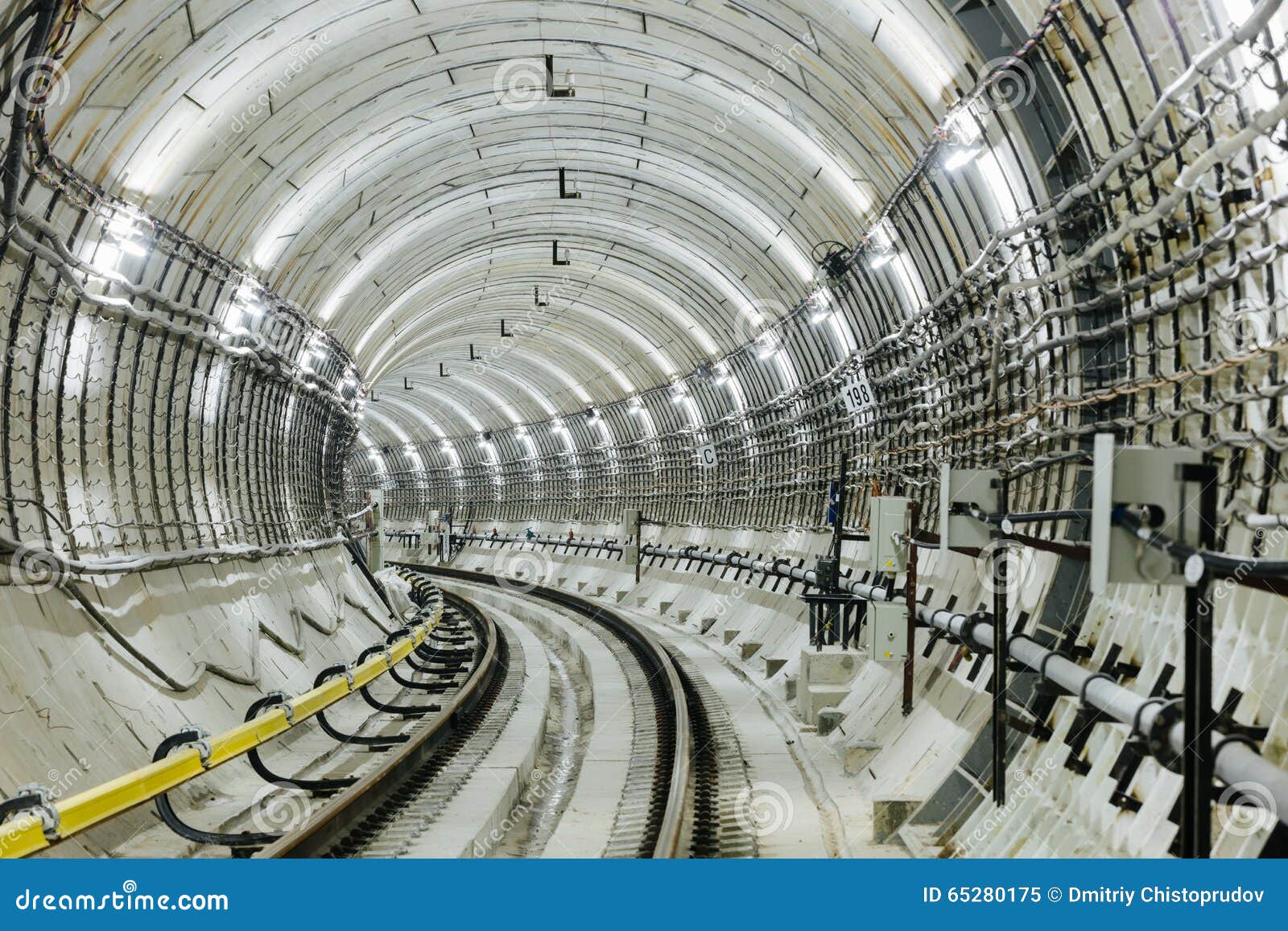 Subway tunnel stock image. Image of transport, subway - 65280175