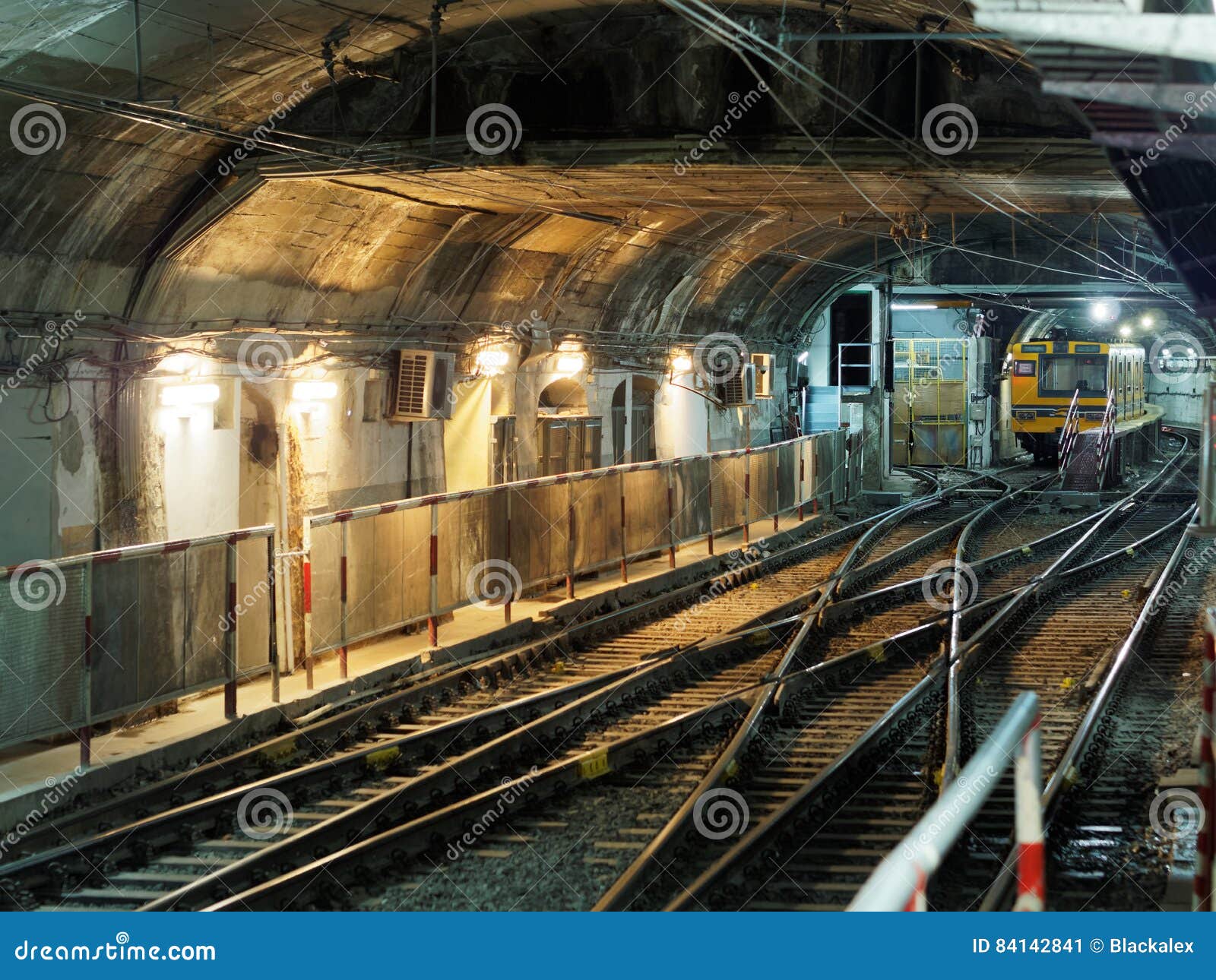 Subway tunnel stock image. Image of modern, train, perspective - 84142841