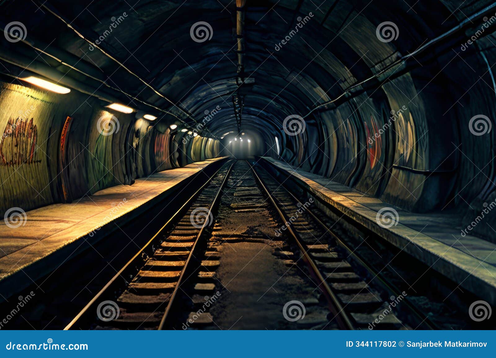 Subway Tunnels Underground Tunnels Connecting Stations Stock ...