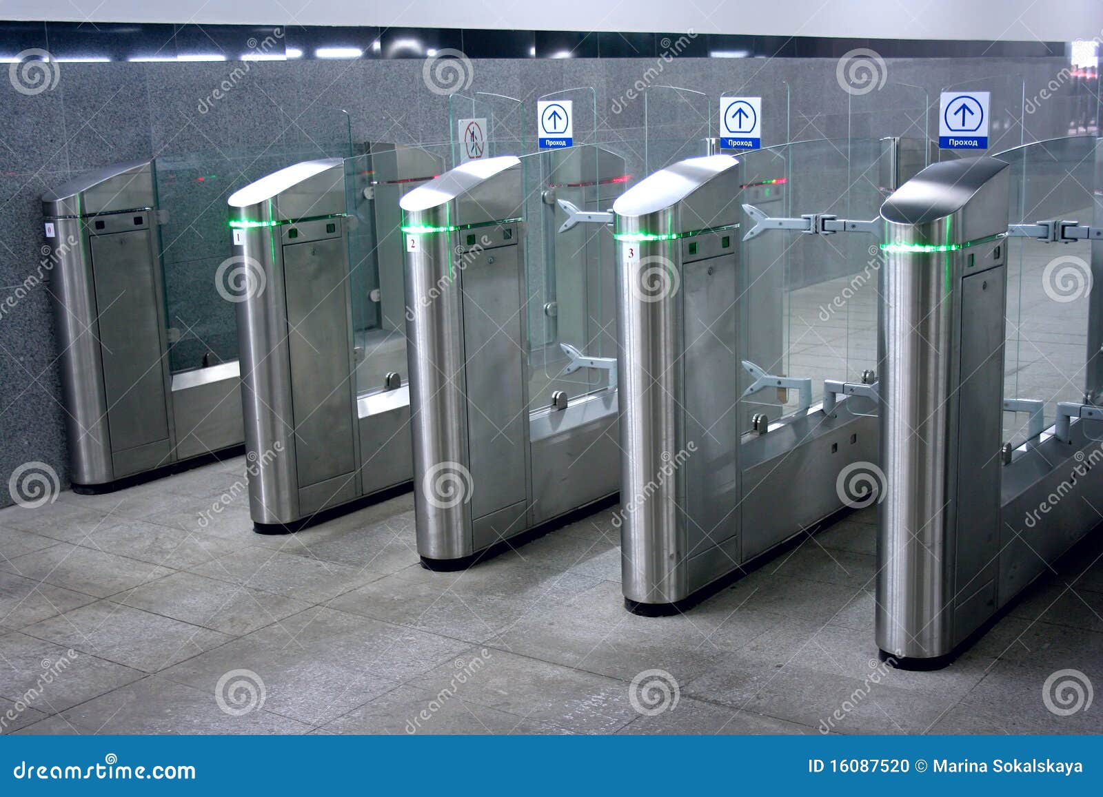 Subway turnstile stock photo. Image of marble, moscow - 16087520