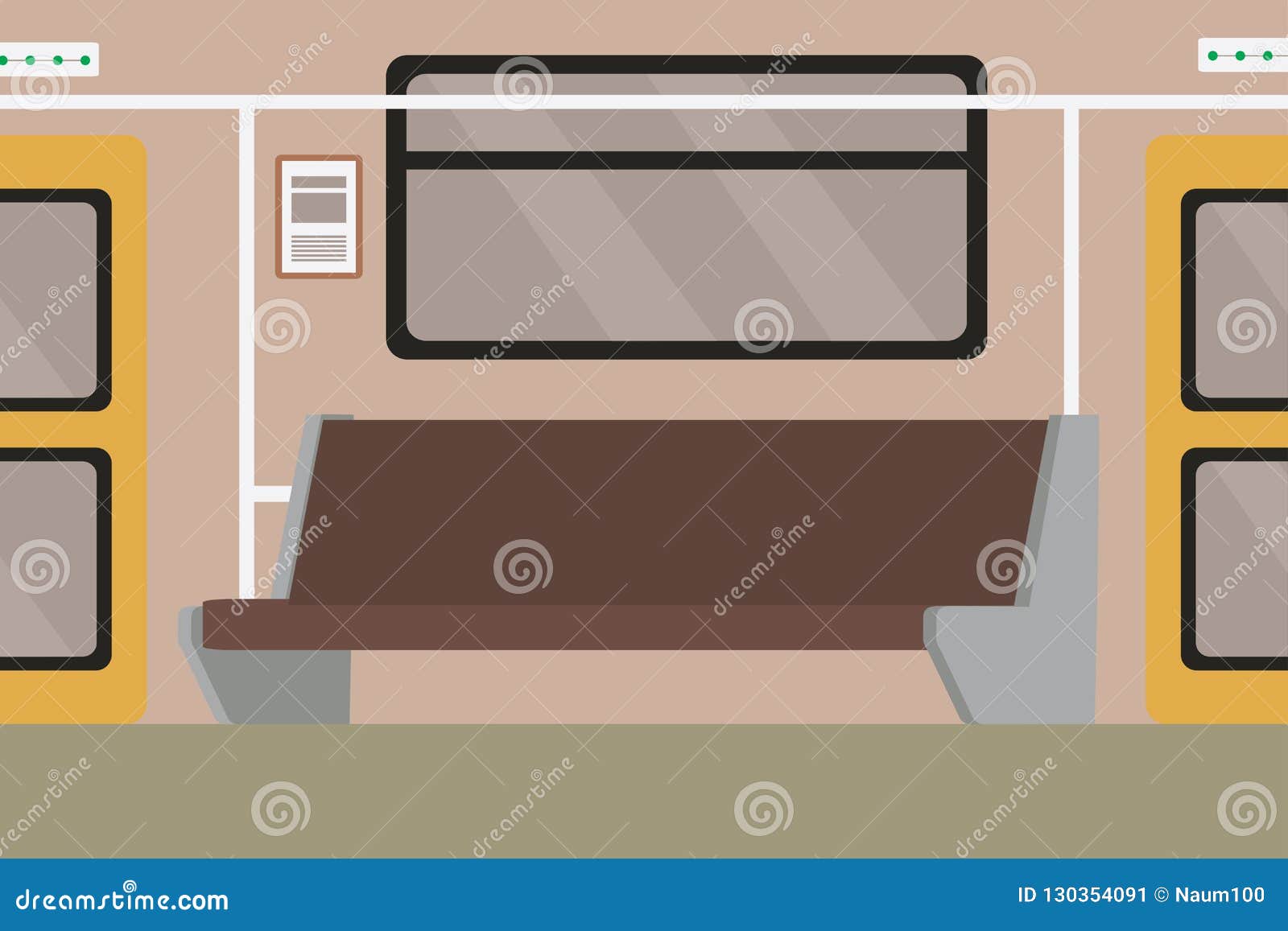Subway Underground Train Car Interior Stock Vector - Illustration of ...