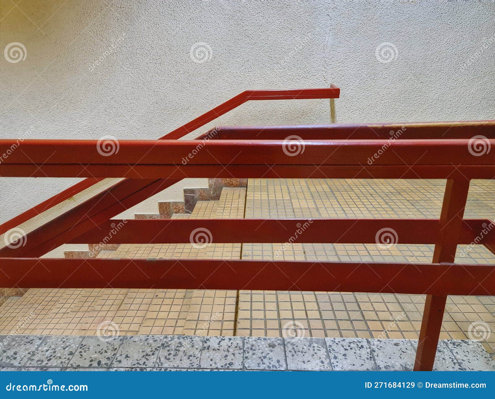 Subway underpass railing stock image. Image of metal - 271684129