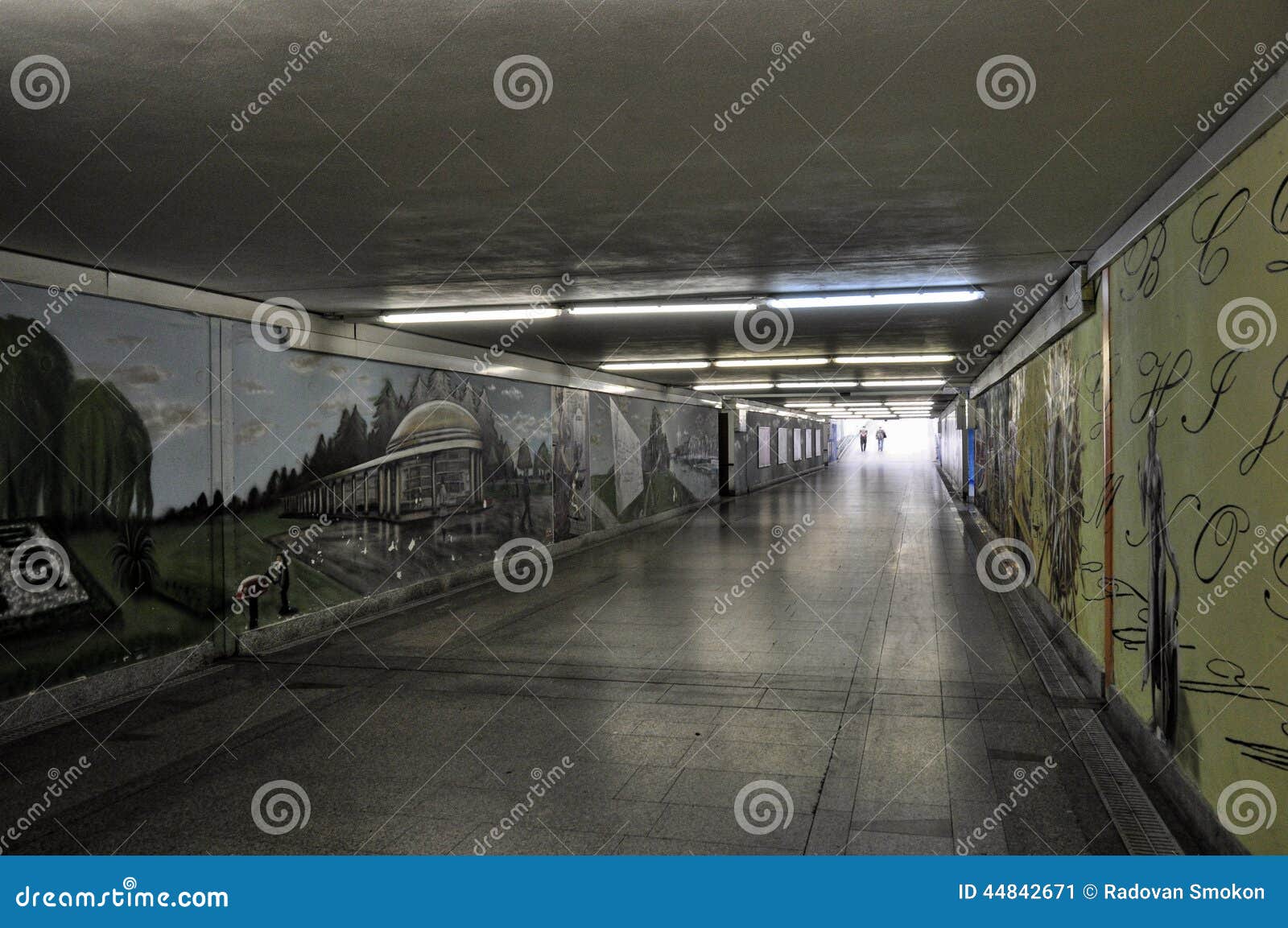 Glass Underpass For Pedestrians. A Large Visor For Descending Into The ...