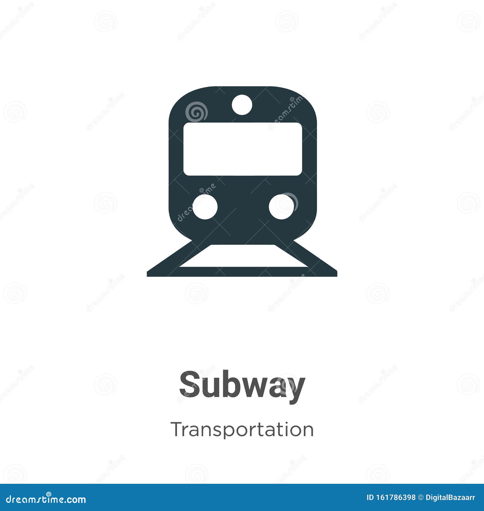 Subway Vector Icon on White Background. Flat Vector Subway Icon Symbol ...