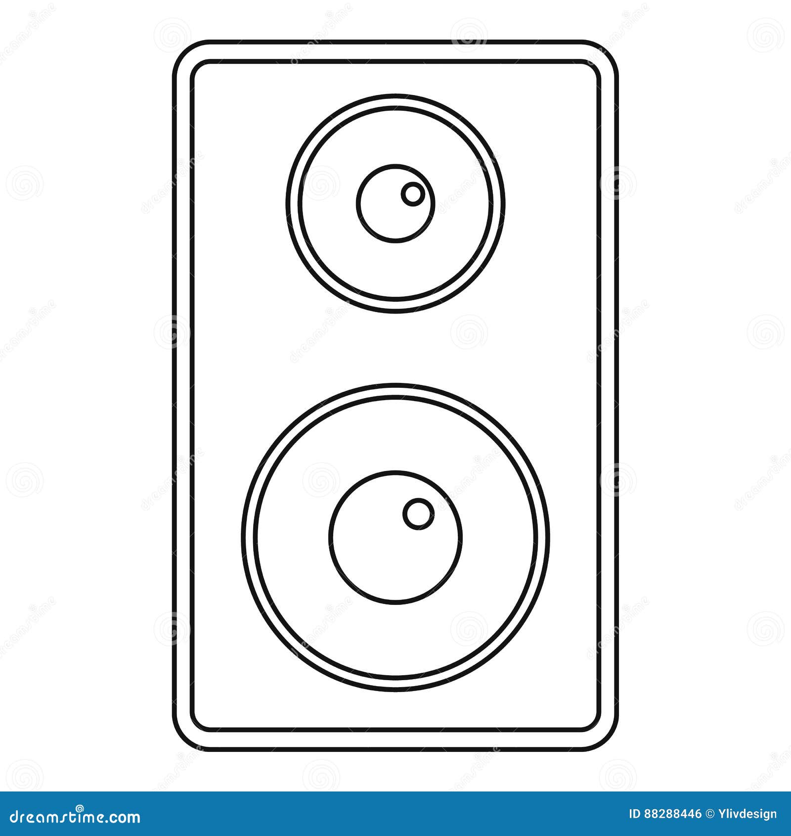 Subwoofer Icon, Outline Style Stock Vector - Illustration of effect ...