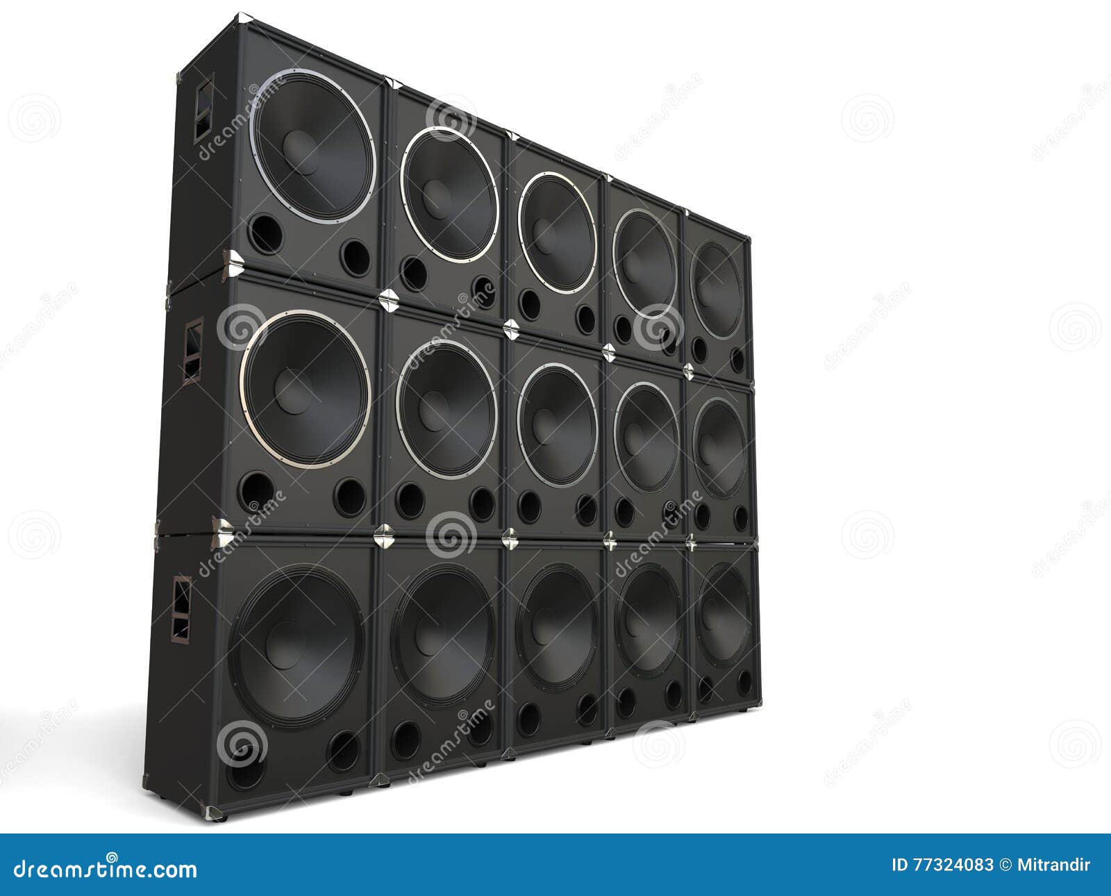 Subwoofer Speakers Stacked - Studio Shot Stock Illustration ...