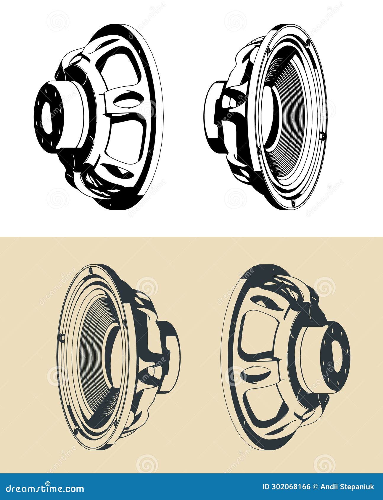 Subwoofer speakers stock vector. Illustration of bass - 302068166