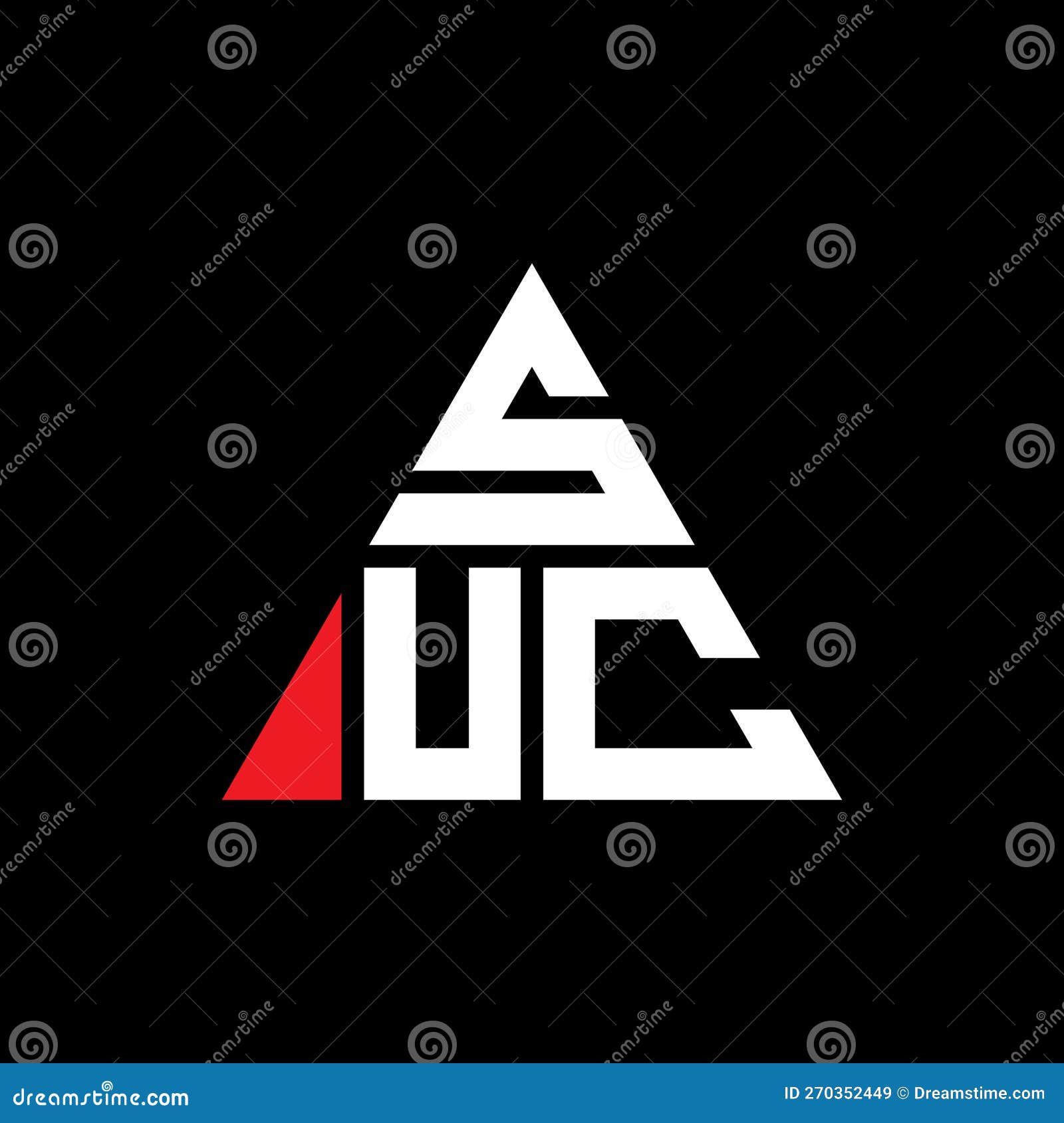 SUC Triangle Letter Logo Design with Triangle Shape. SUC Triangle Logo ...