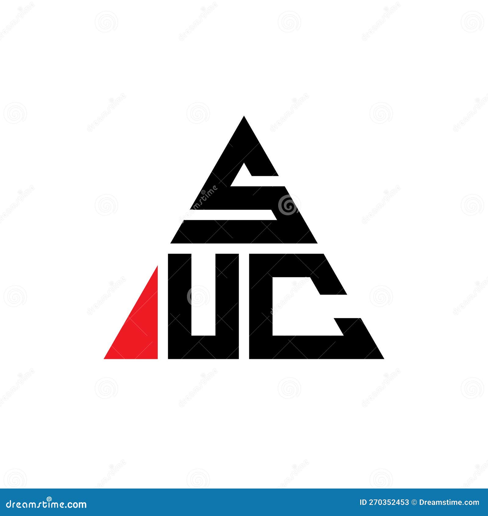 SUC Triangle Letter Logo Design with Triangle Shape. SUC Triangle Logo ...