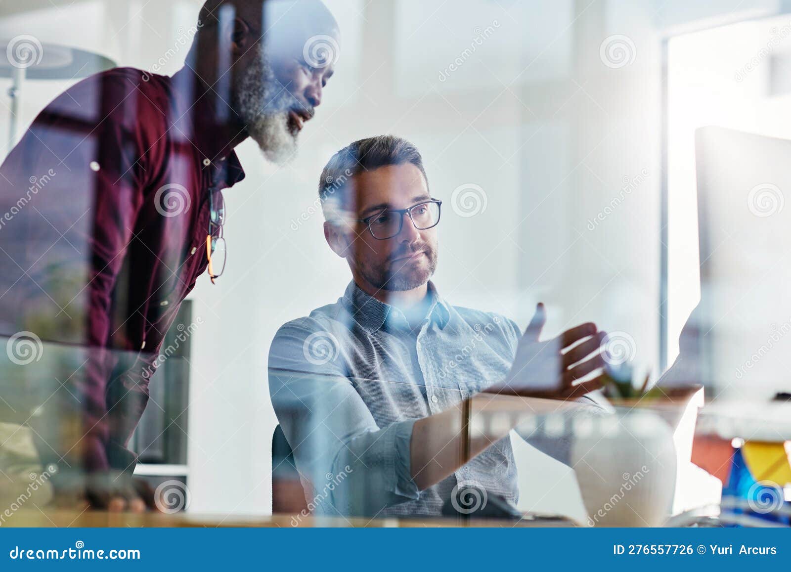 They Succeed by Helping Each Other. Two Businesspeople Working on a ...