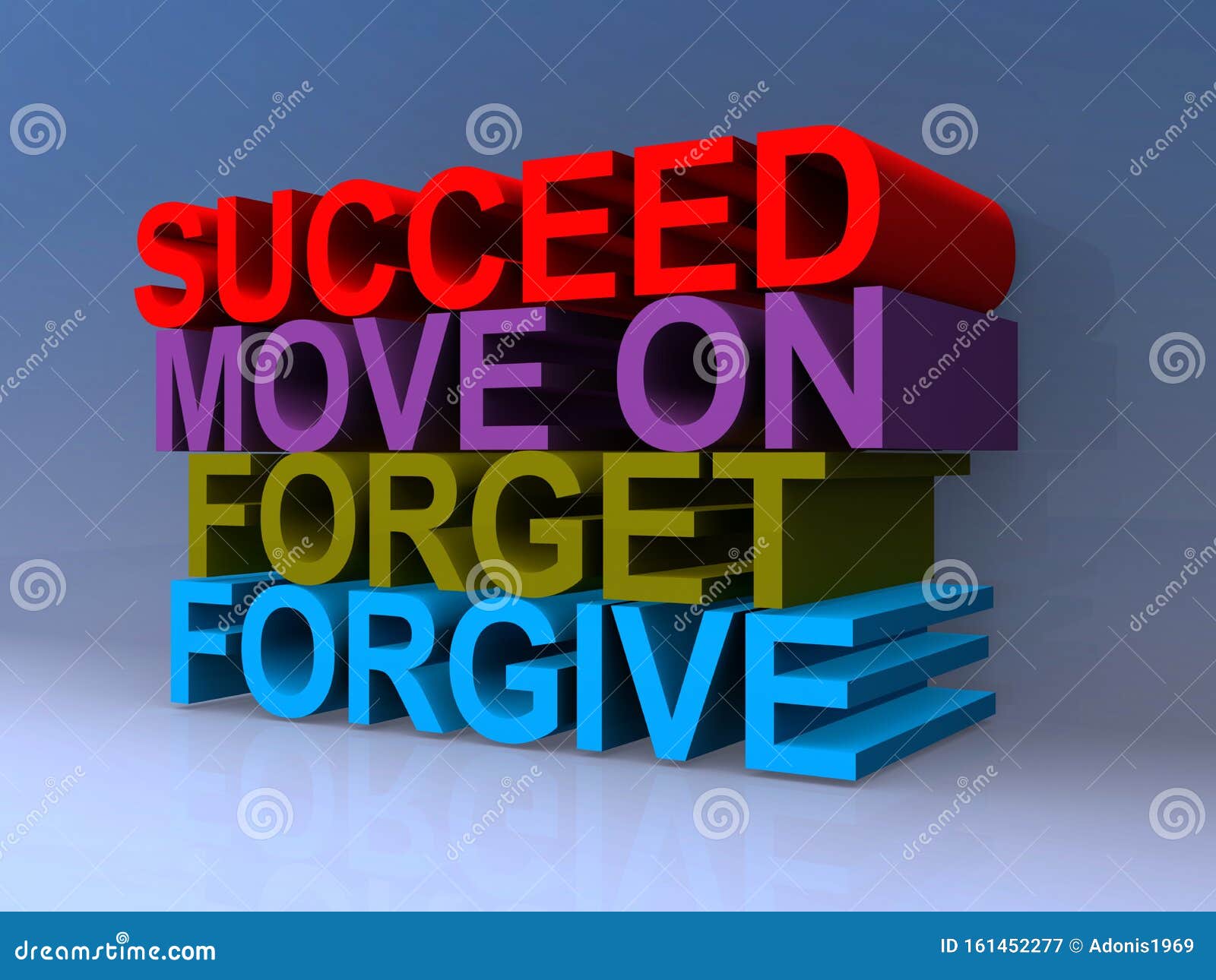 Succeed Move on Forget Forgive Stock Illustration - Illustration of ...